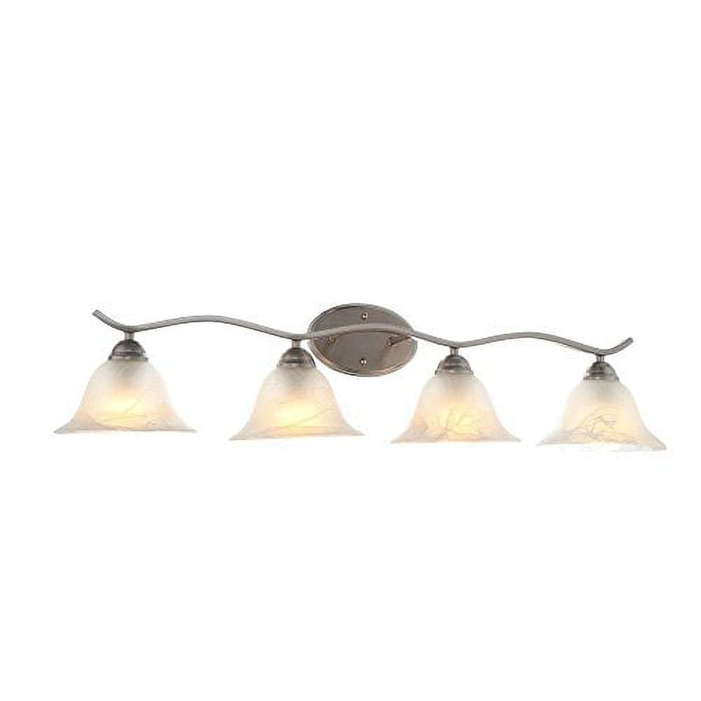 Hampton Bay Andenne Mounted 4-Light Bathroom Vanity Fixture, Brushed ...