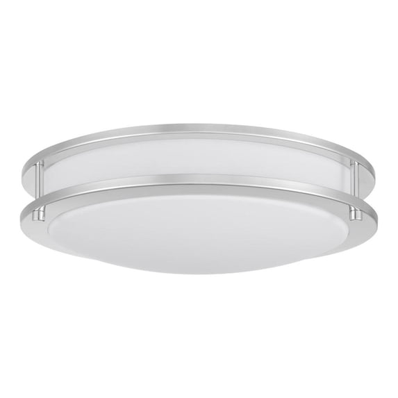 Hampton Bay Low Profile Modern Flaxmere 14 in. Chrome LED Flush Mount ...