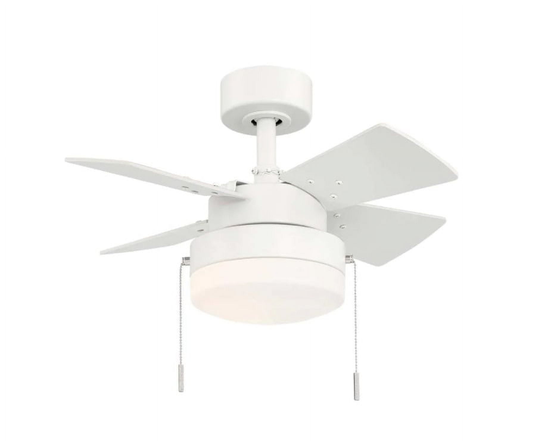 Hampton Bay Metarie II 24in. Indoor Matte White Ceiling Fan with Light ...