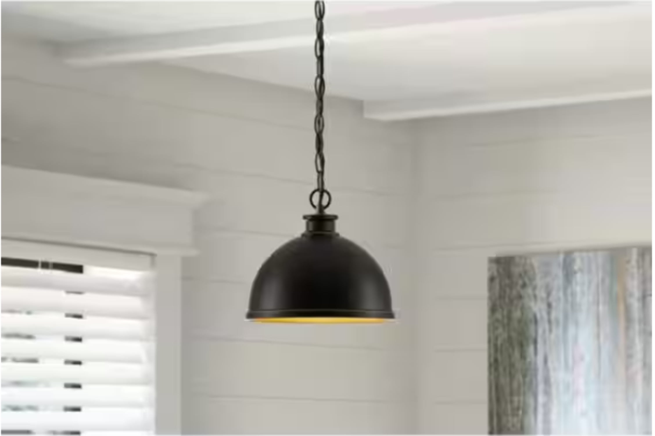 Hampton Bay Talullah 1-Light Oil Rubbed Bronze Pendant Lighting with Gold Interior - Walmart.com