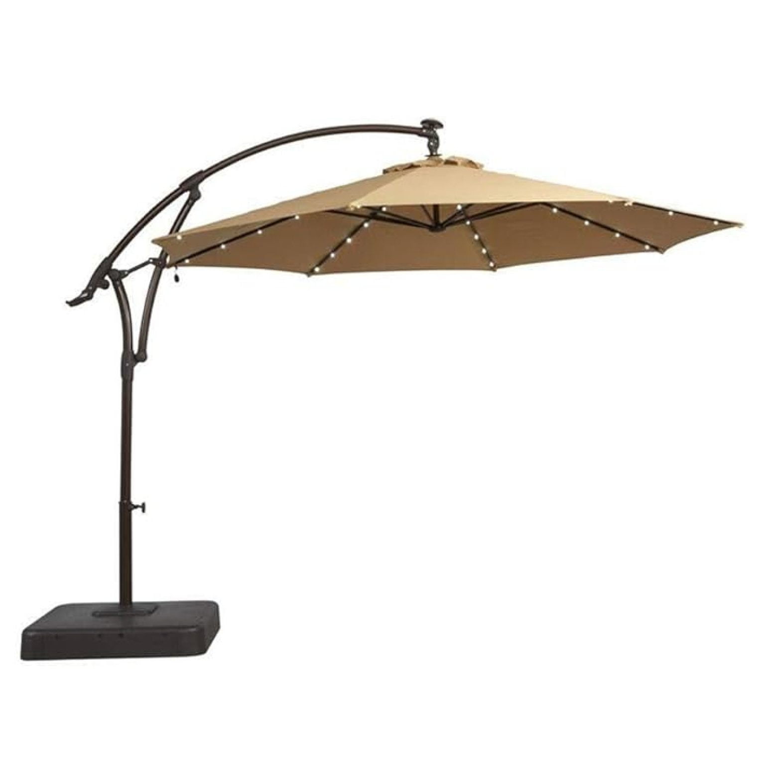 Hampton Bay Umbrella Replacement Canopy - YJAF-052 Model - Beige Solar LED Offset Canopy Top ...