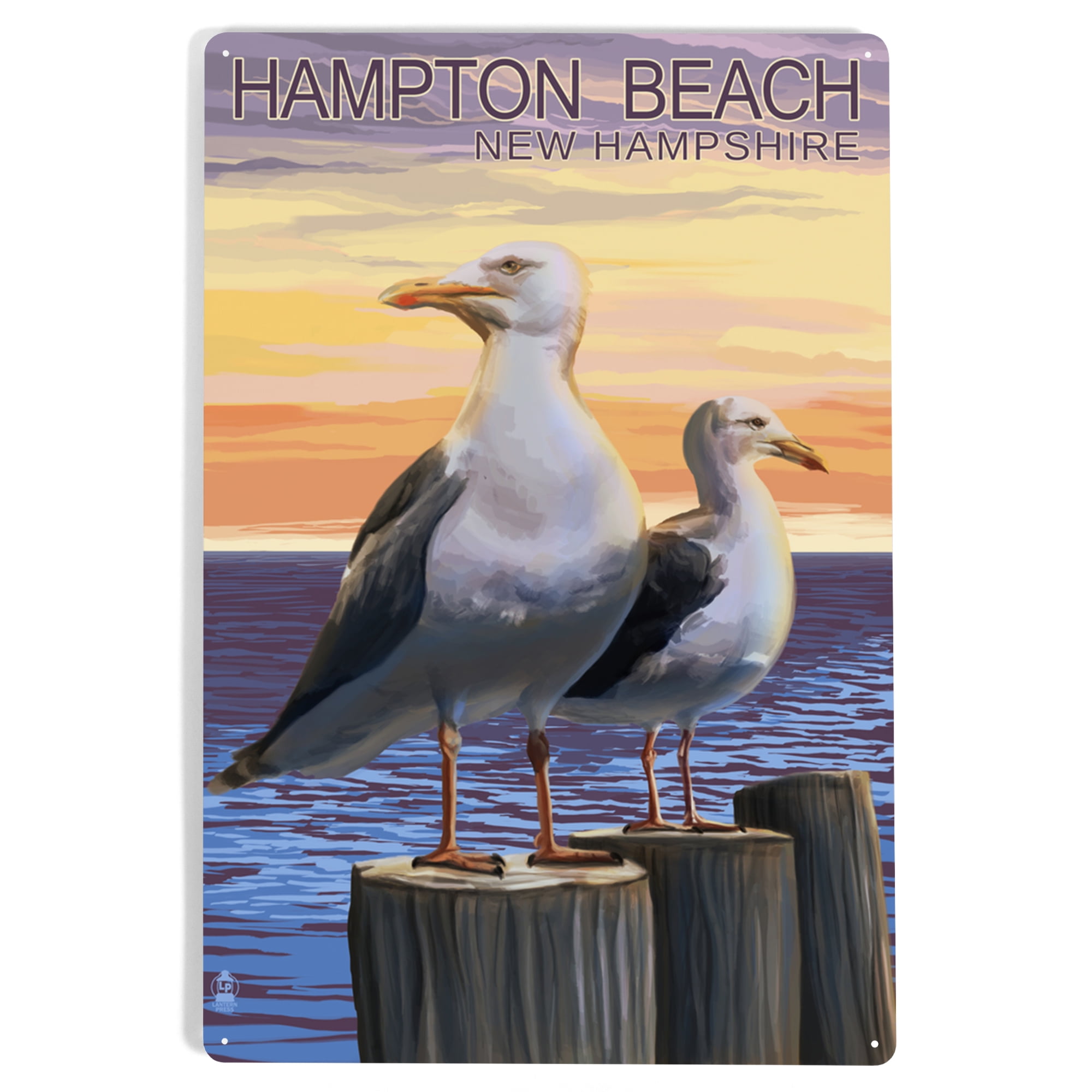 Hampton Beach, New Hampshire, Seagull (12x18 Aluminum Art, Indoor ...