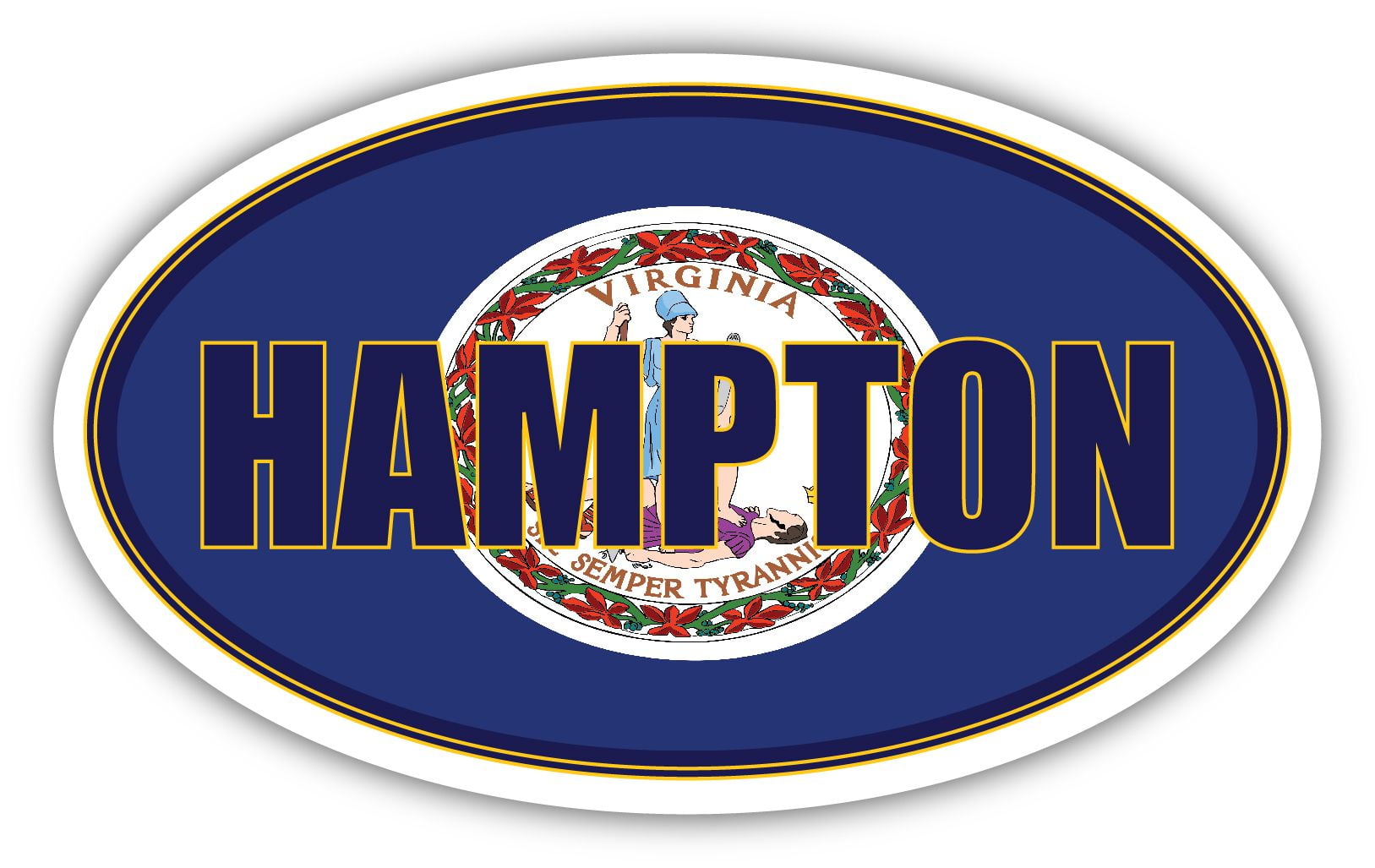 Hampton City Virginia State Flag | VA Flag Hampton County Oval State ...