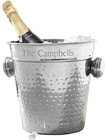 Hampton Collection Engraved Wine Chiller and Ice Bucket - Stainless ...
