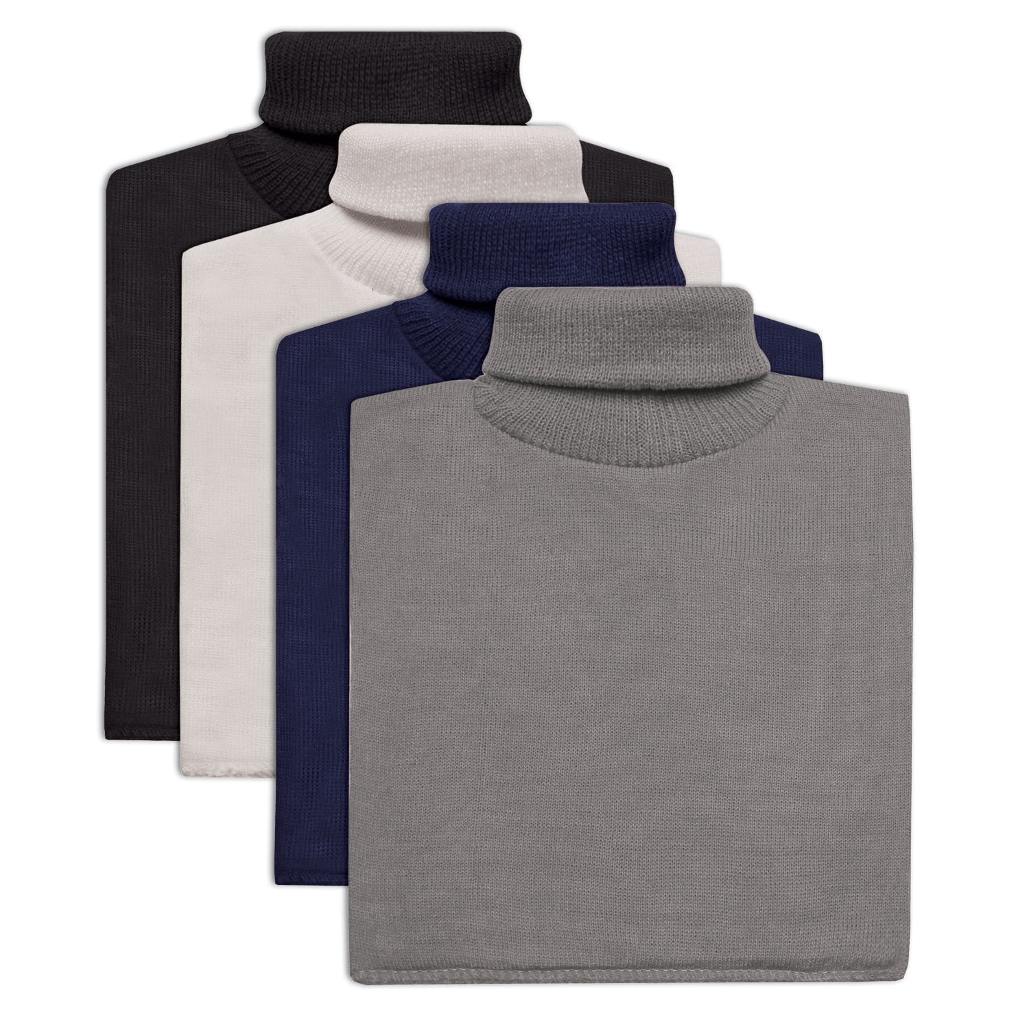 Hampton Direct Unisex 4-Pack Mock Turtleneck Dickey Neck Gaiters, XL ...