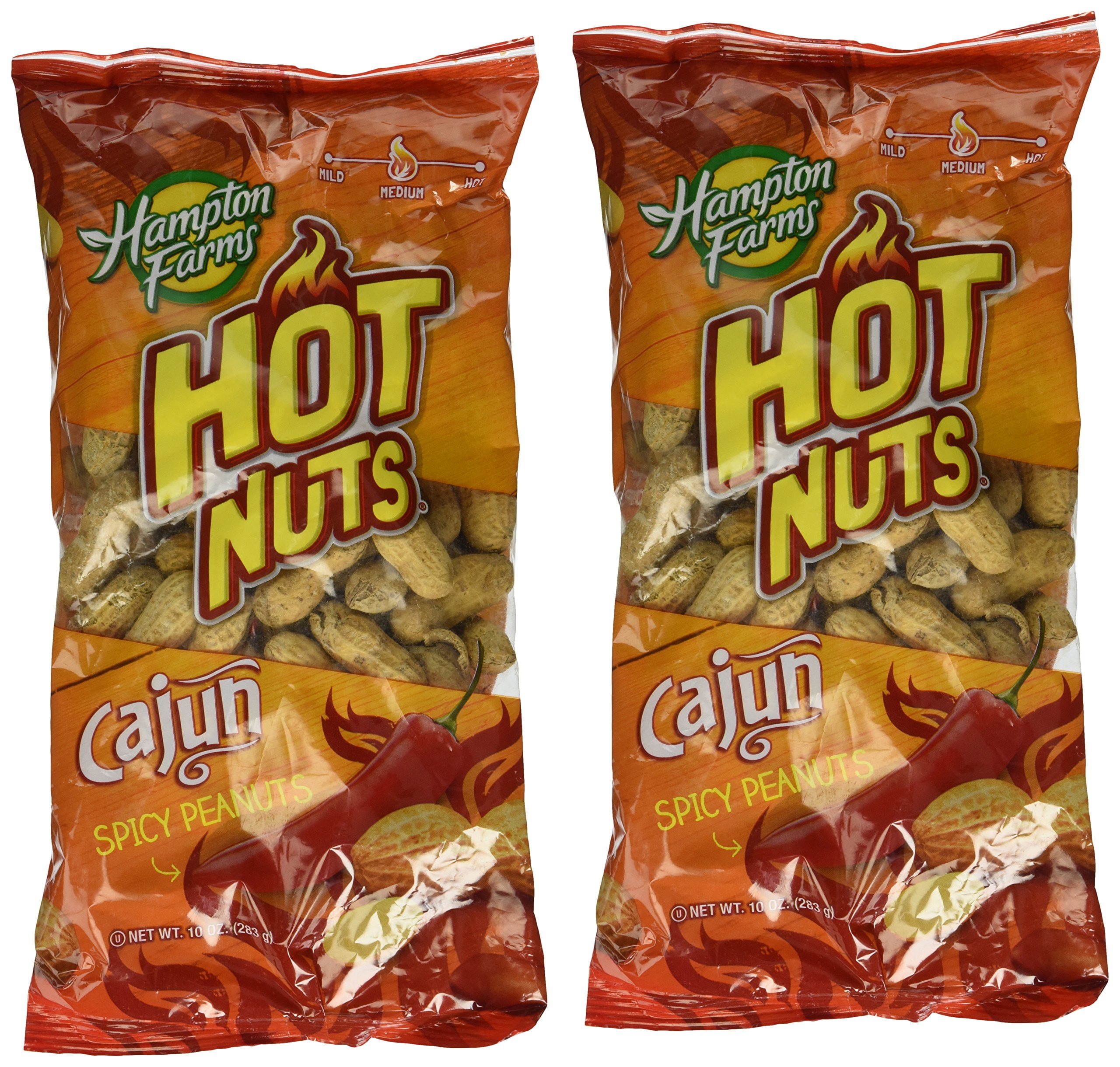 Hampton Farms Hot Nuts Cajun Spicy Peanuts, 10 oz.(Pack of 2) - Walmart.com