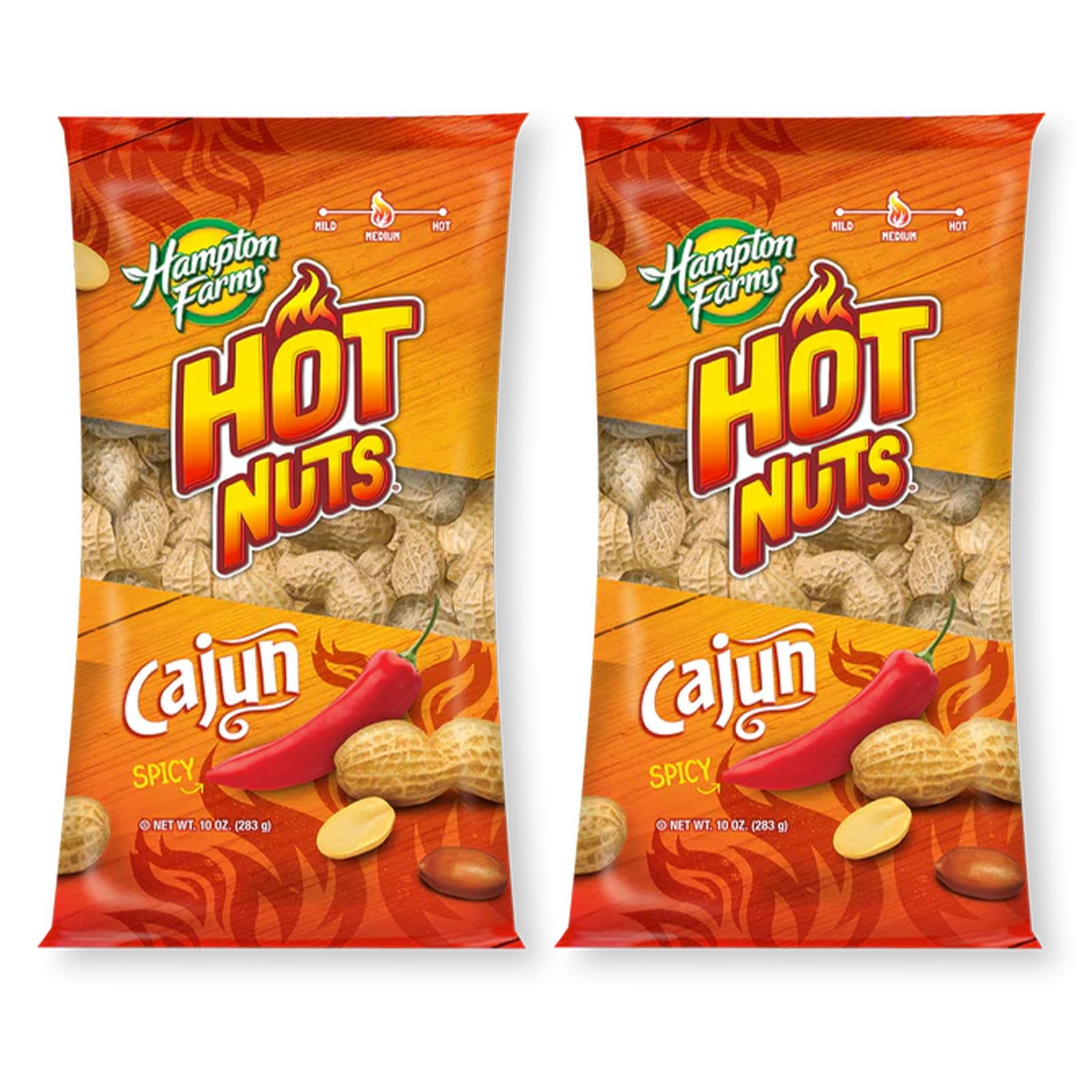 Hampton Farms Hot Nuts Spicy Peanuts Medium Heat 2 - 20oz Bags Always Fresh - Walmart.com