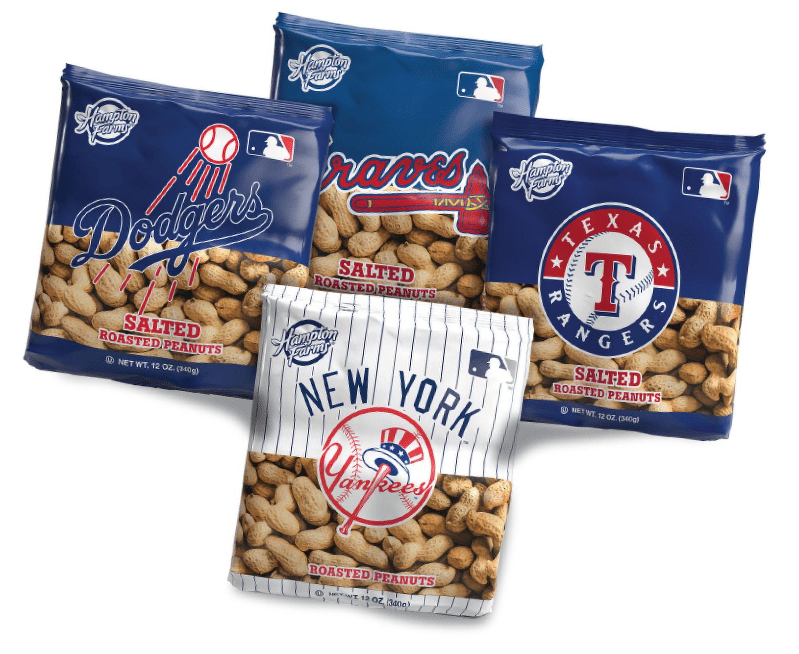 Hampton Farms Major League Baseball (MLB) In-Shell Peanuts, 12 oz Bag ...
