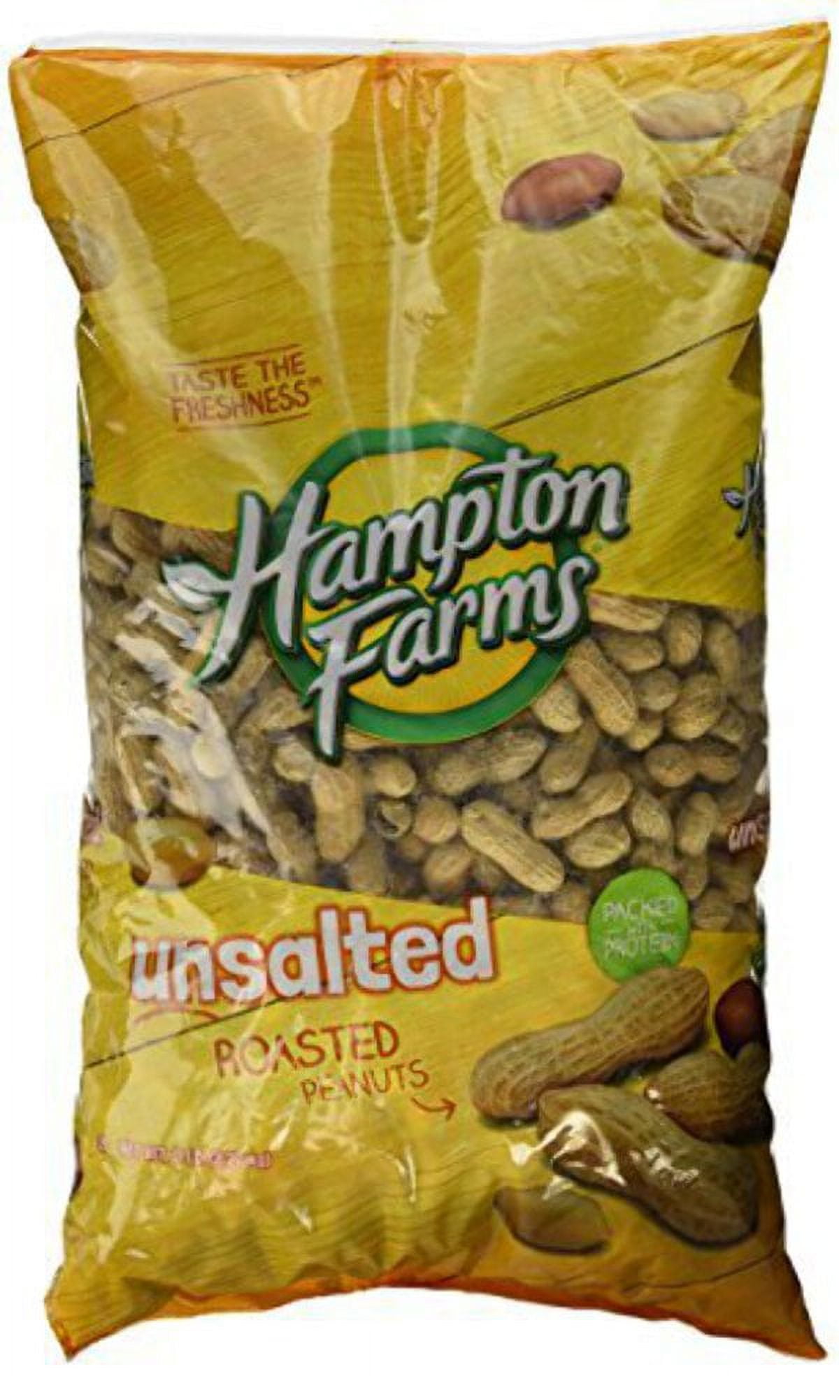 Hampton Farms No Salt Roasted In-Shell Peanuts, 5 lb Bag, Crunchy ...