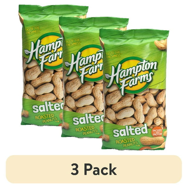 (3 pack) Hampton Farms Salted In-Shell Peanuts, 10 oz Bag - Walmart.com