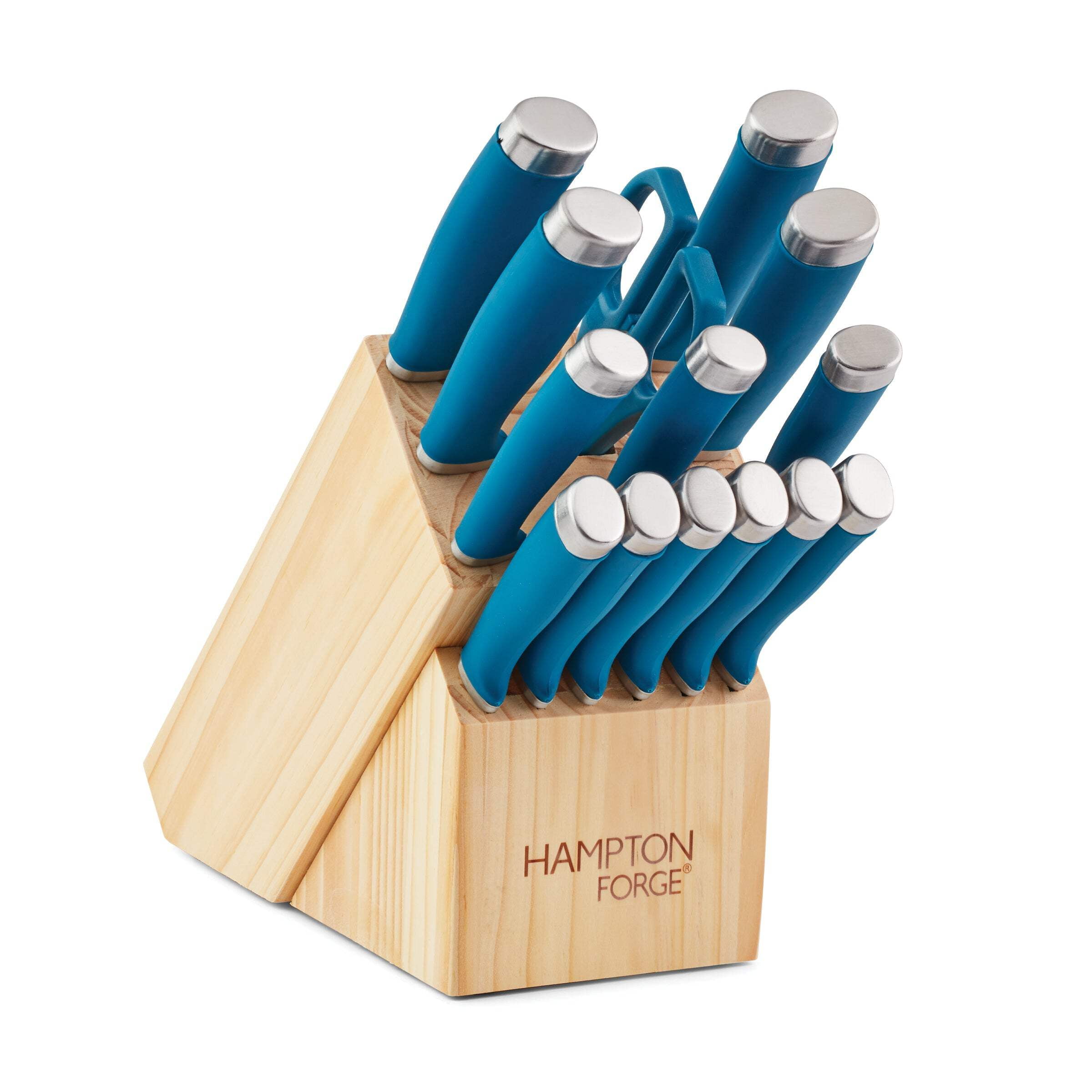 Hampton Forge Epicure Teal 15-Piece Block Set - Walmart.com