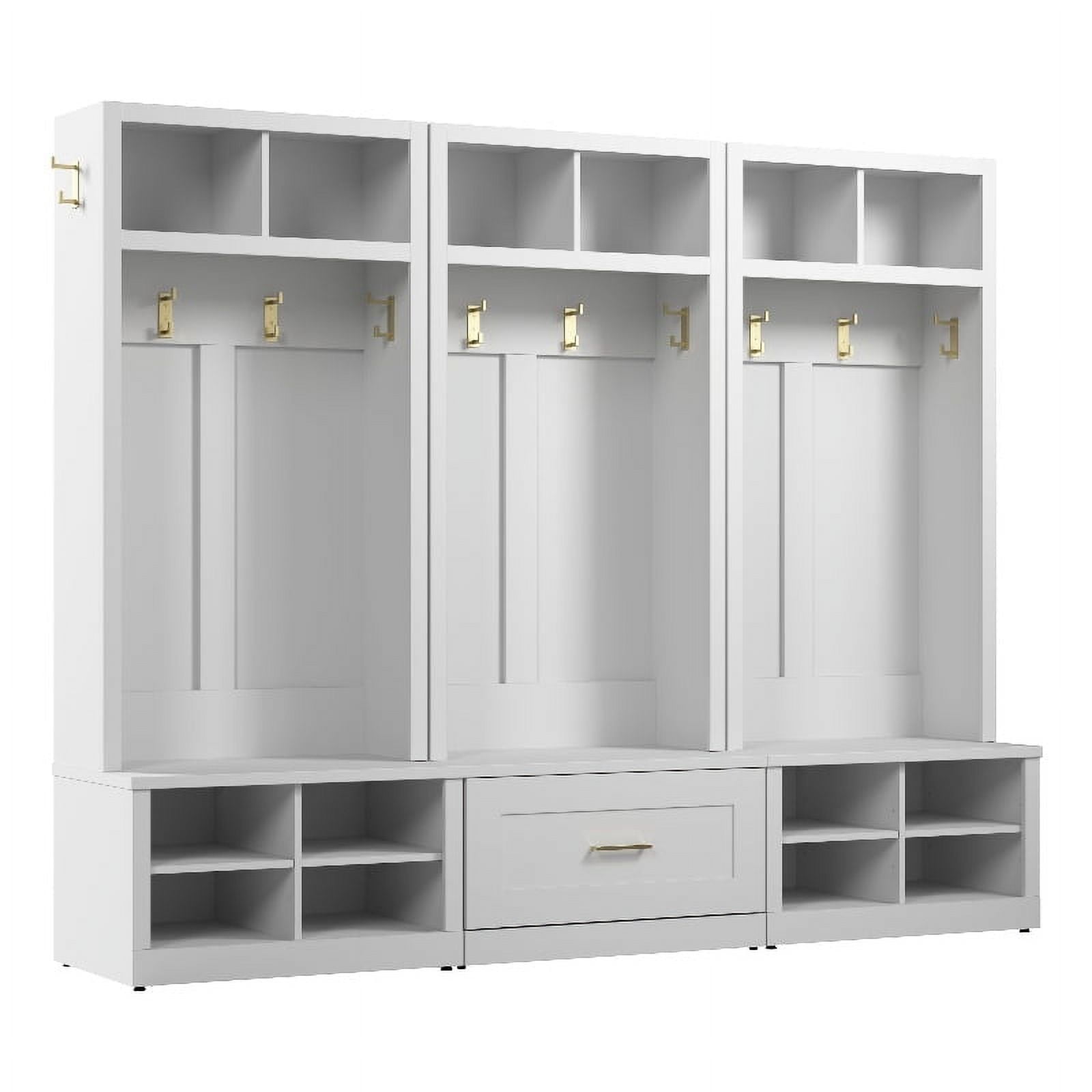 Hampton Heights Full Entryway Storage Set in White - Engineered Wood ...