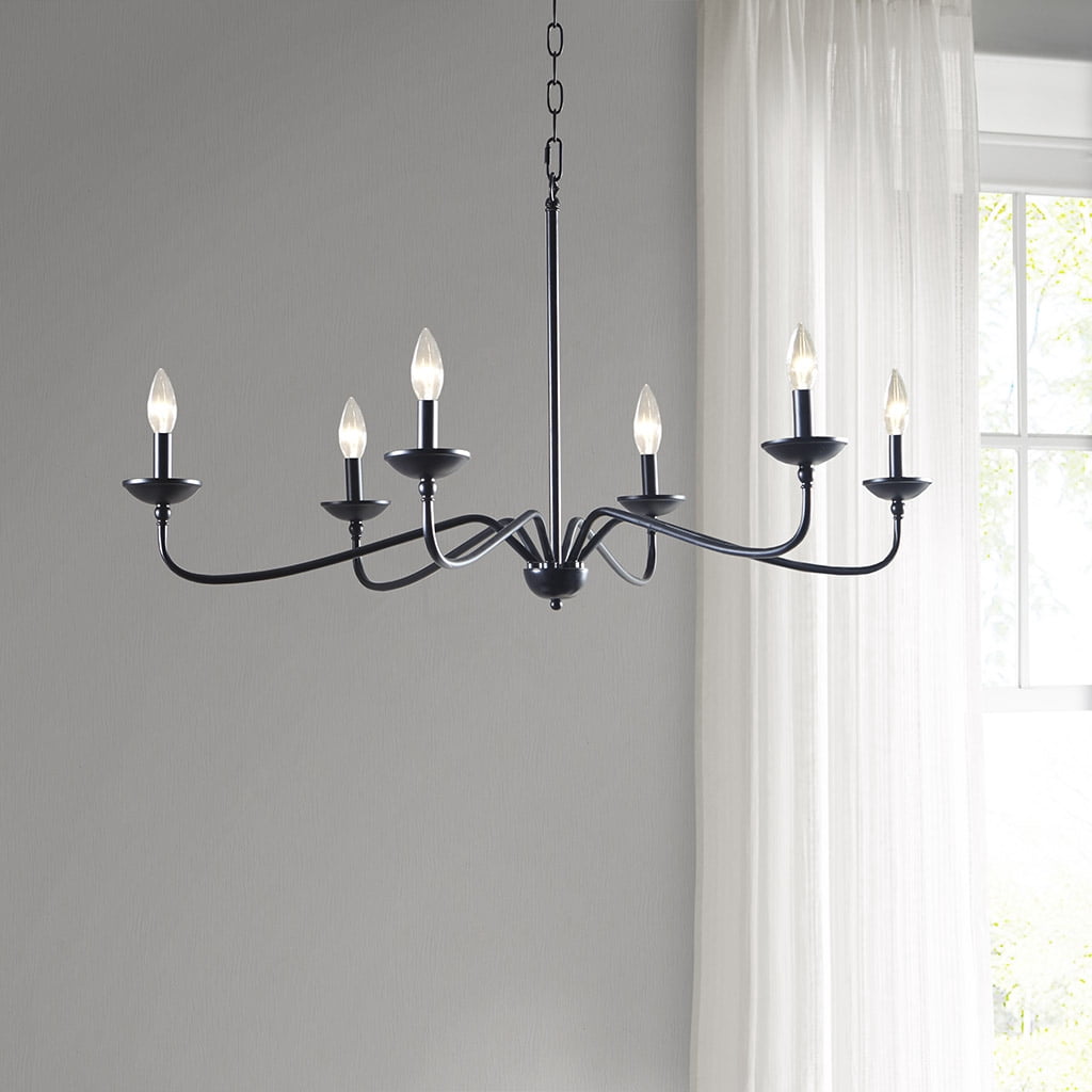 Hampton Hill Brighton 6-light Metal Chandelier Lamp in Black - Walmart.com