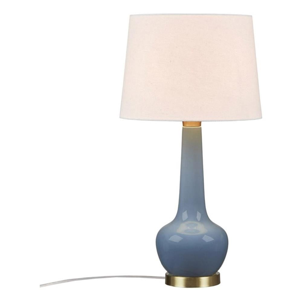 Hampton Hill Zazie Transitional Ceramic Genie Table Lamp in Blue/Cream ...