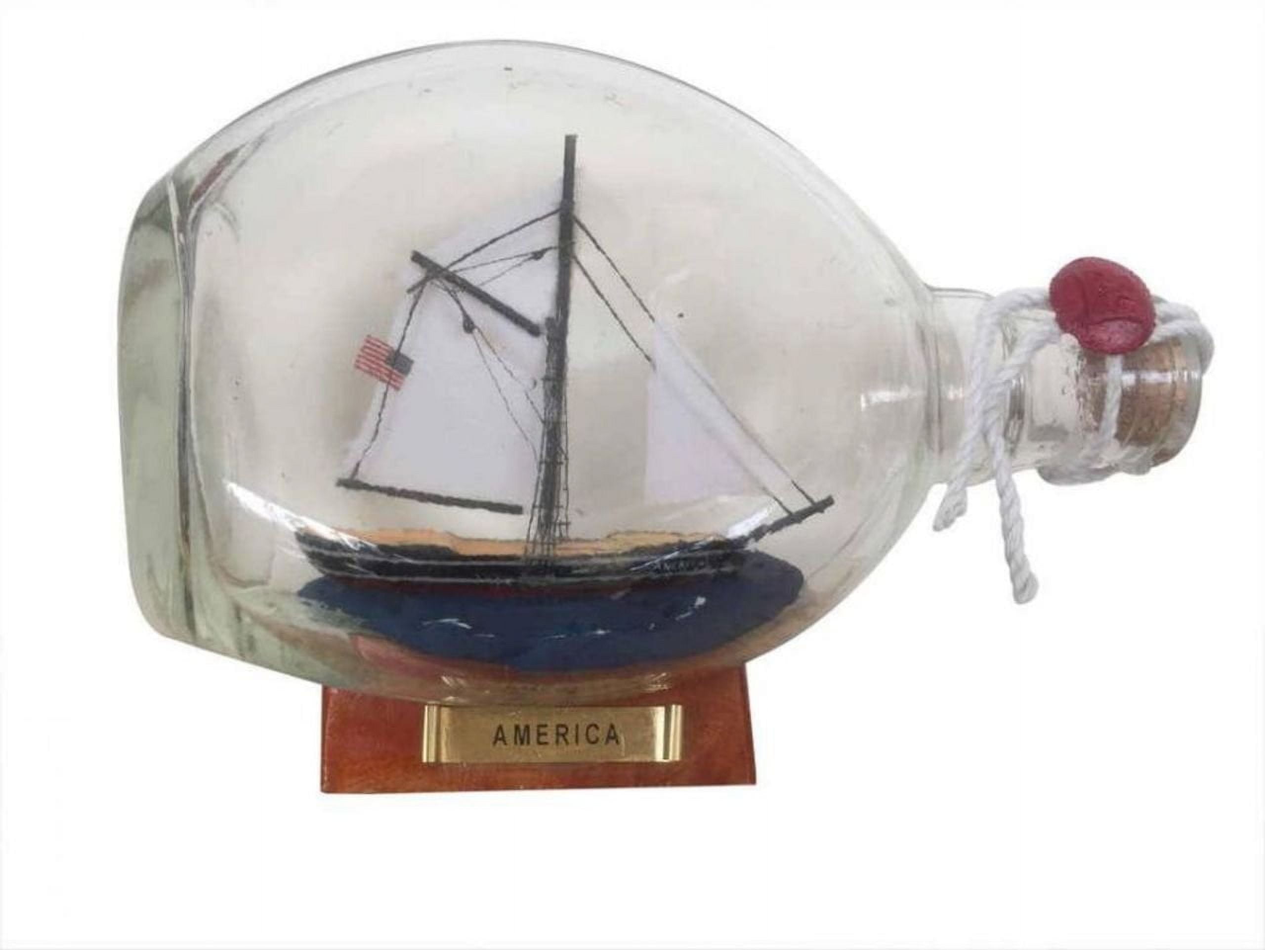 Hampton Nautical America Sailboat in A Glass Bottle, 7" - Walmart.com
