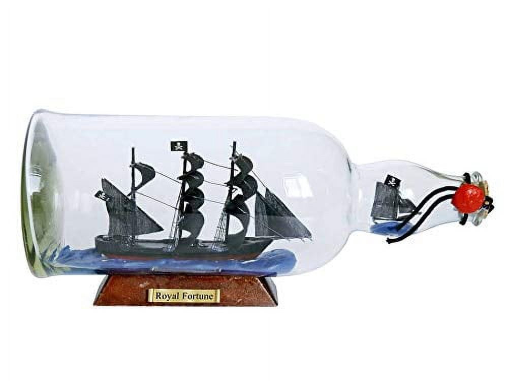Hampton Nautical Black Bart's Royal Fortune Model Ship in a Glass ...