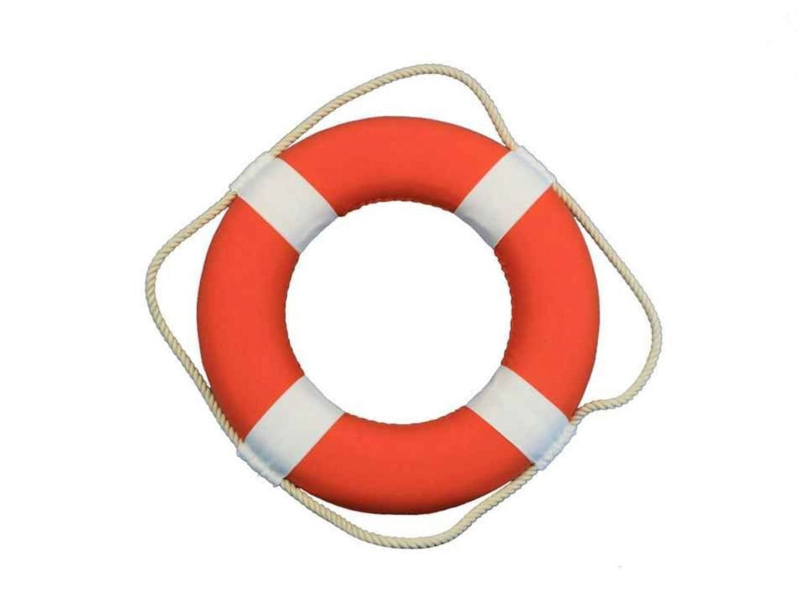 Hampton Nautical Orange Styrofoam Decorative Life Ring - Walmart.com