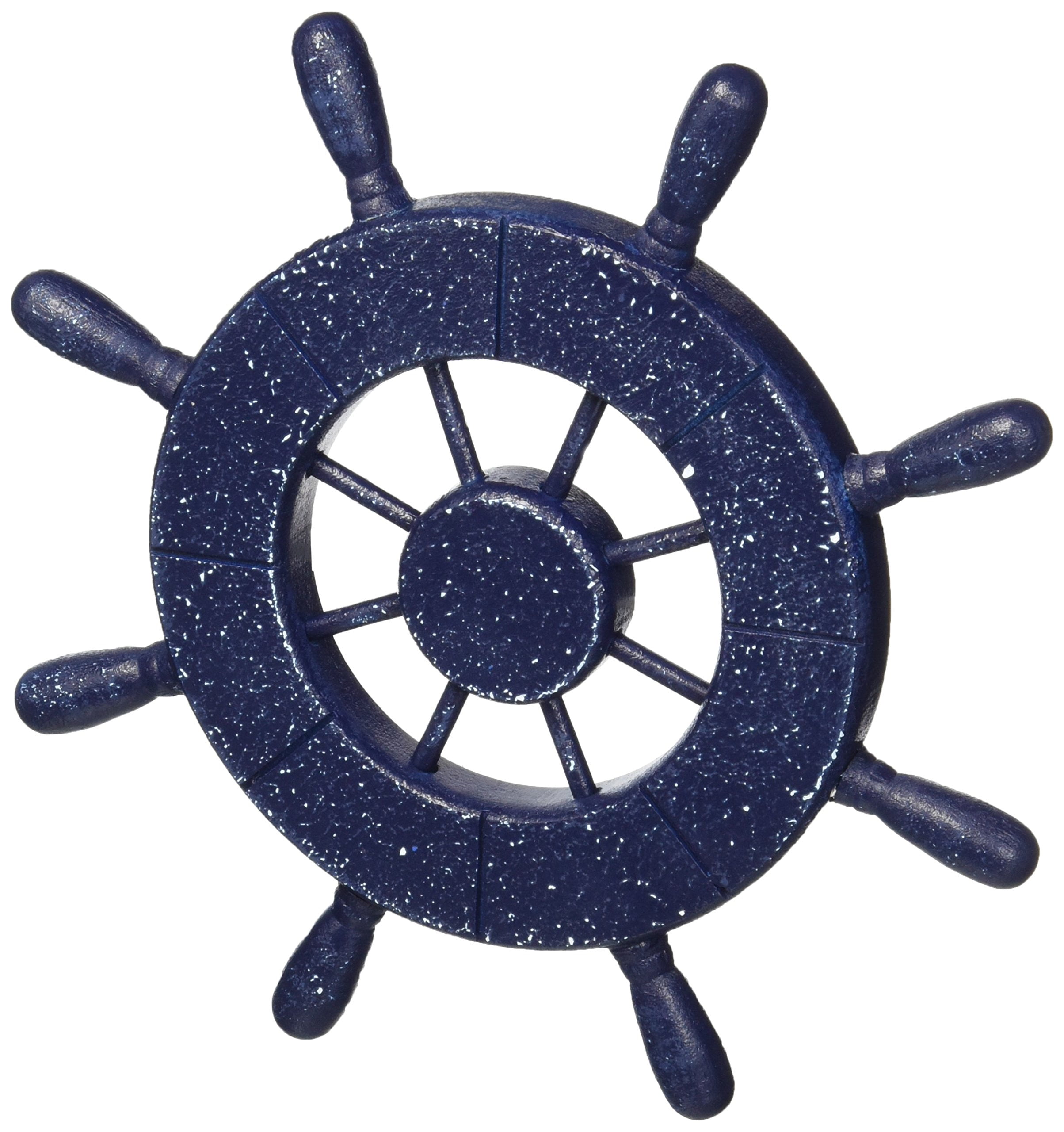 Hampton Nautical Rustic All Dark Blue Decorative Ship Wheel with ...
