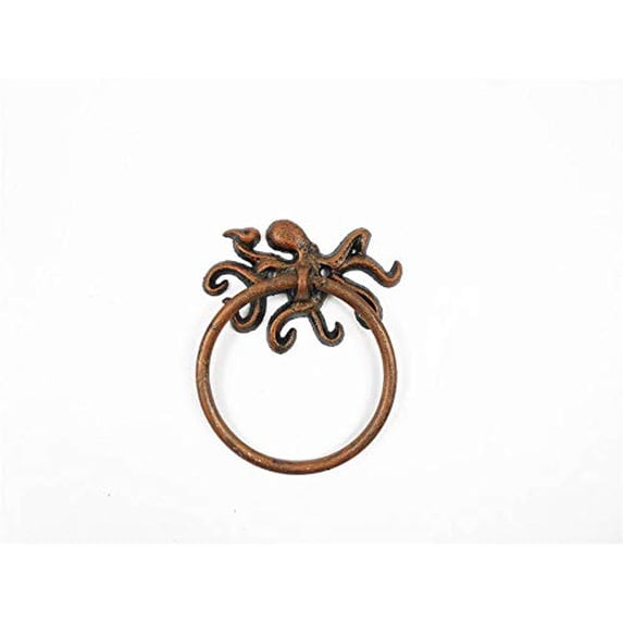 Hampton Nautical Rustic Copper Cast Iron Octopus Towel Holder 6" ‚Äì ...