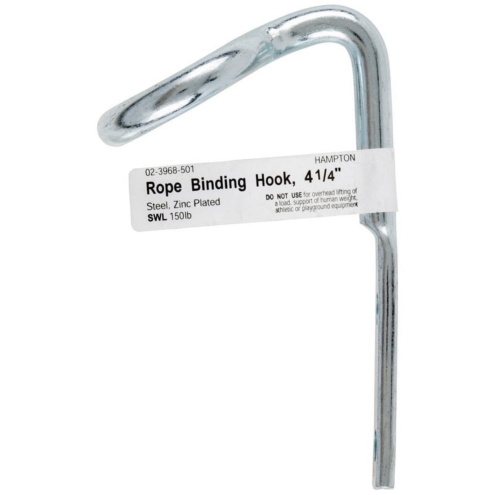 Hampton Small Zinc-Plated Silver Steel 4.125 in. L Rope Binding Hook ...