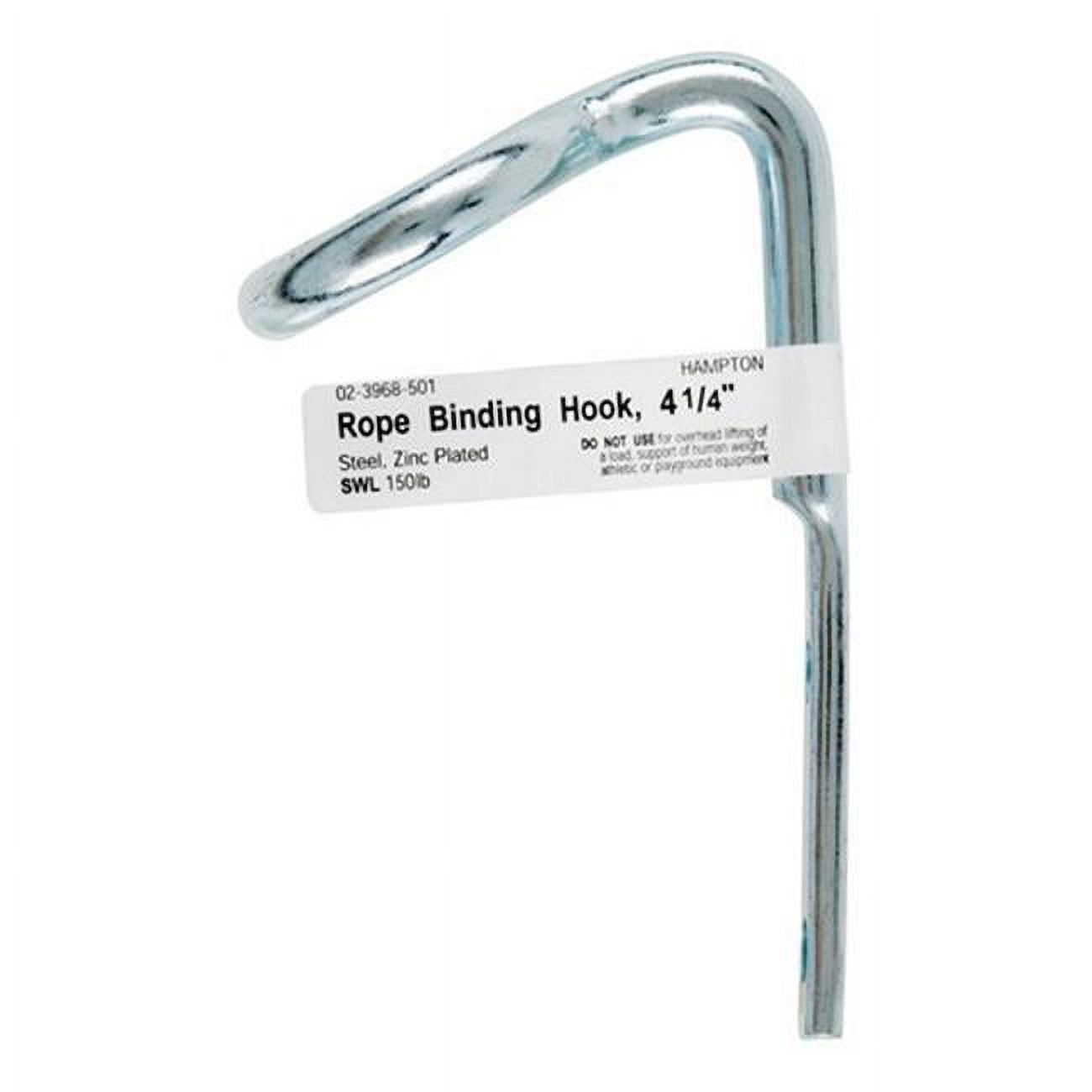 Hampton Small Zinc-Plated Silver Steel 4.125 in. L Rope Binding Hook ...