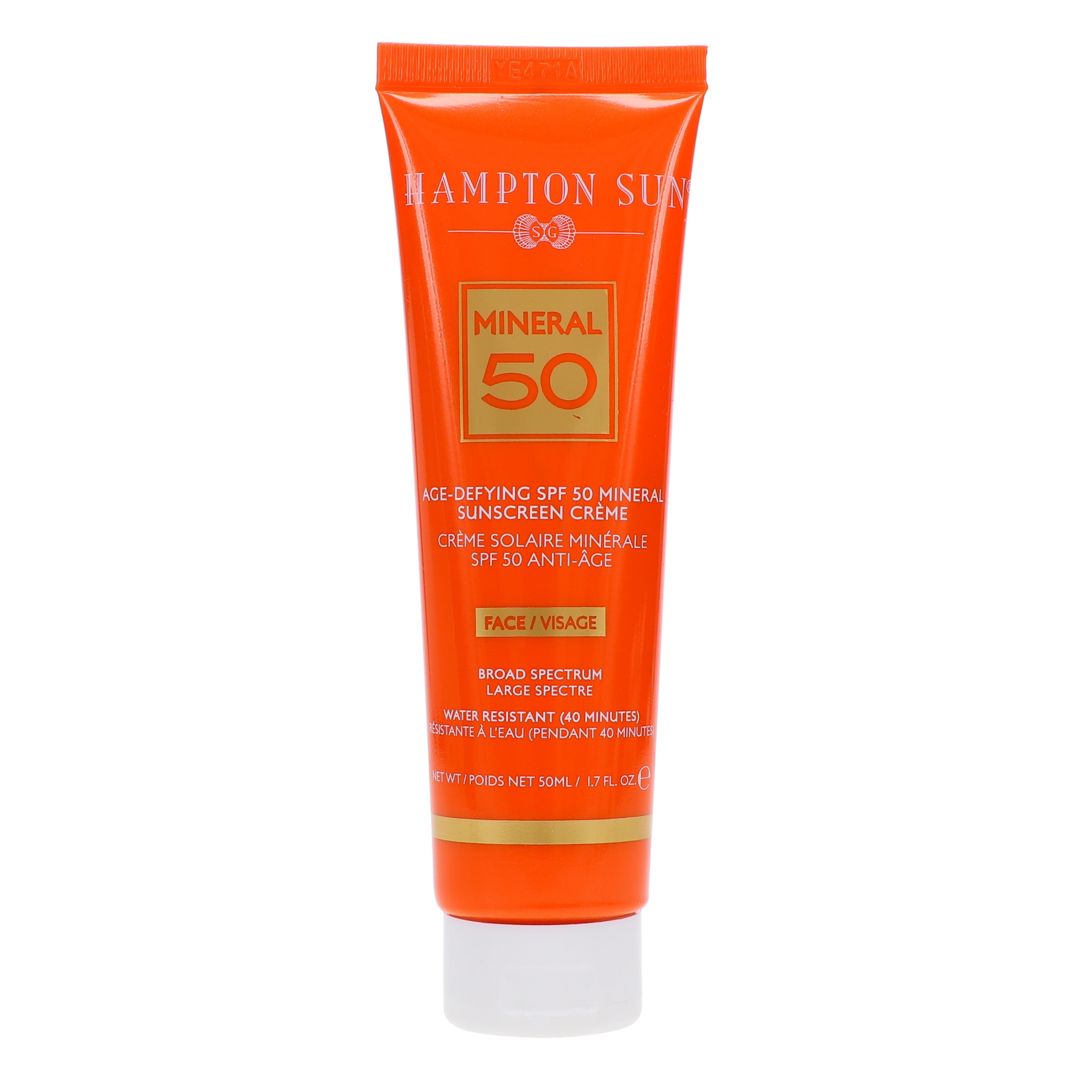 Hampton Sun Age-Defying SPF 50 Mineral Sunscreen Creme for Face 1.7 oz ...
