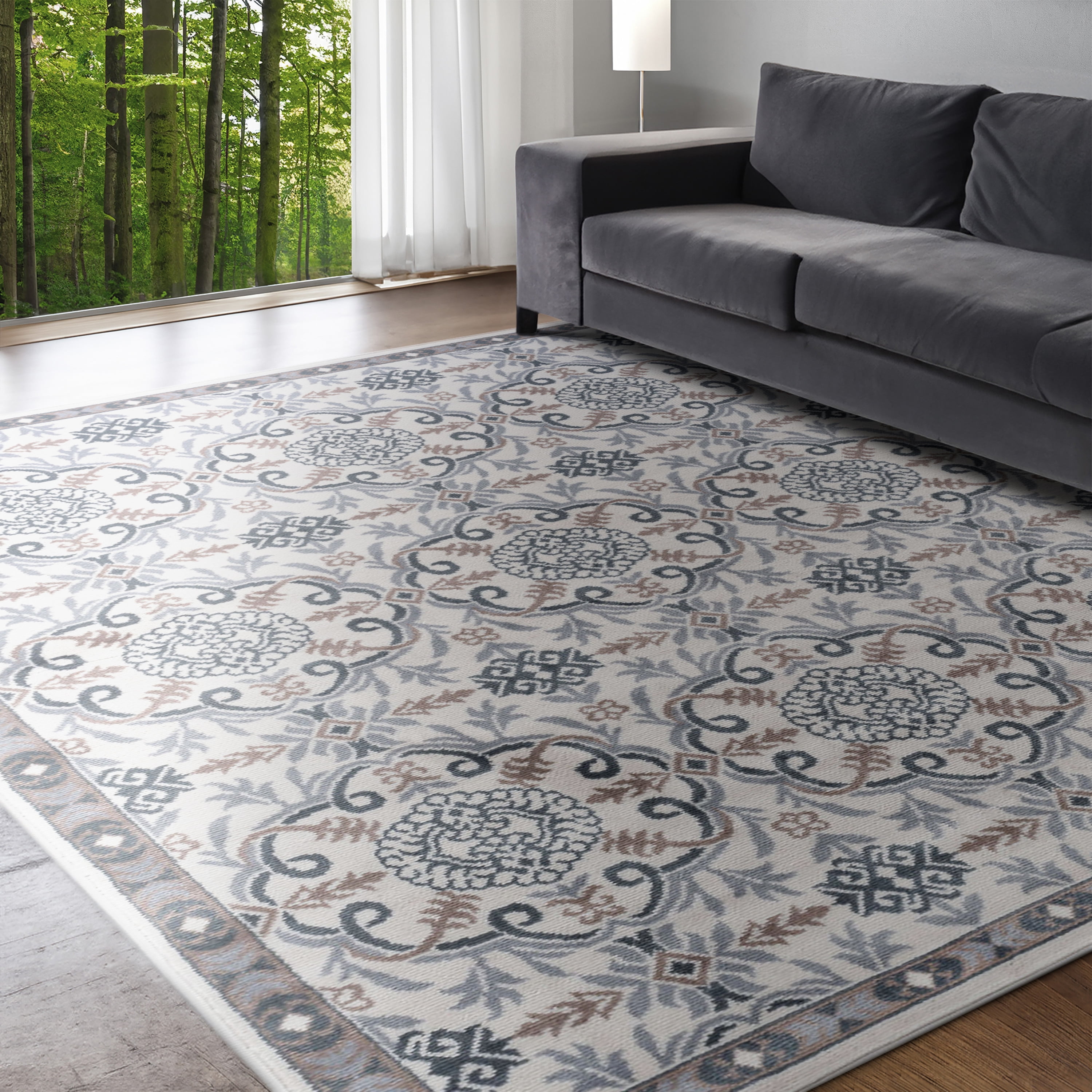 Hampton Traditional 8x10 Cream & Beige Area Rug - Walmart.com
