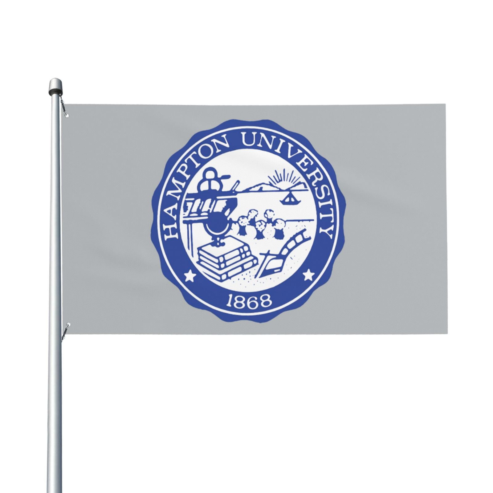 Hampton University Logo Flag 3x5 Outdoor ,Sewn Stripes, Stronger Brass ...