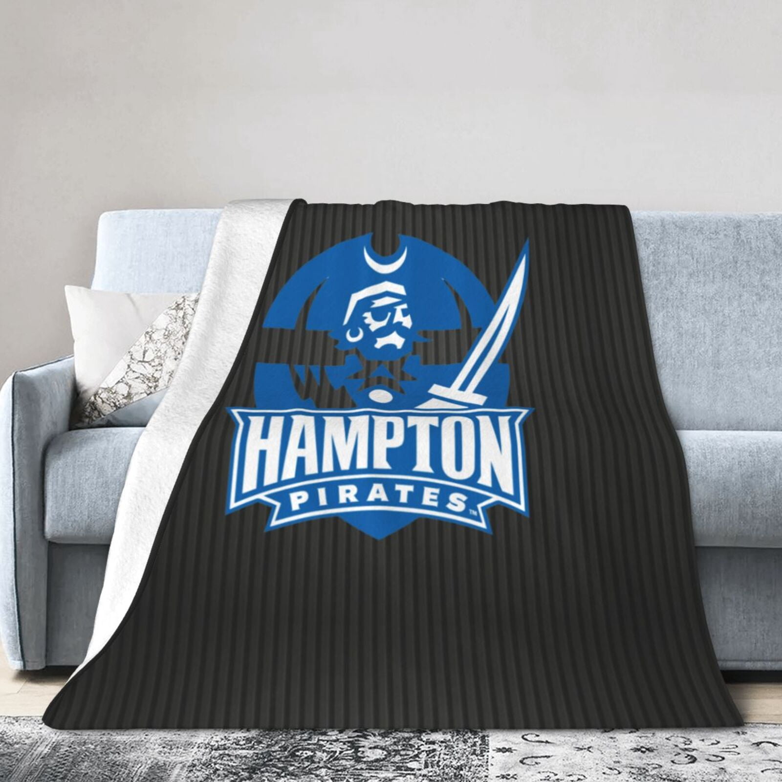 Hampton University Logo Fleece Blanket, Very Soft Microfiber Flannel ...
