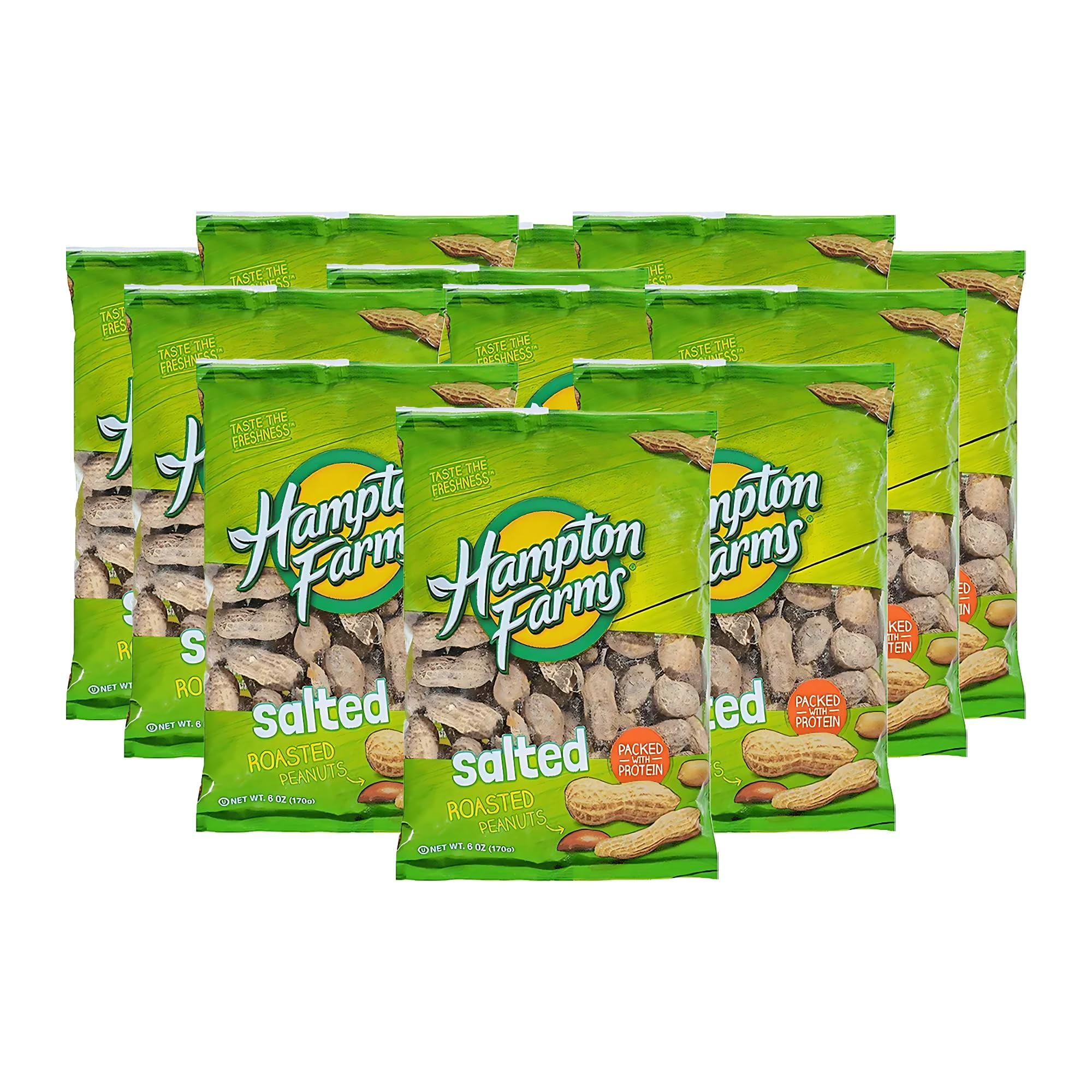 Hampton's Roasted Salted In BDF32 Shell Peanuts, 6 Ounce Bag (12-Pack ...