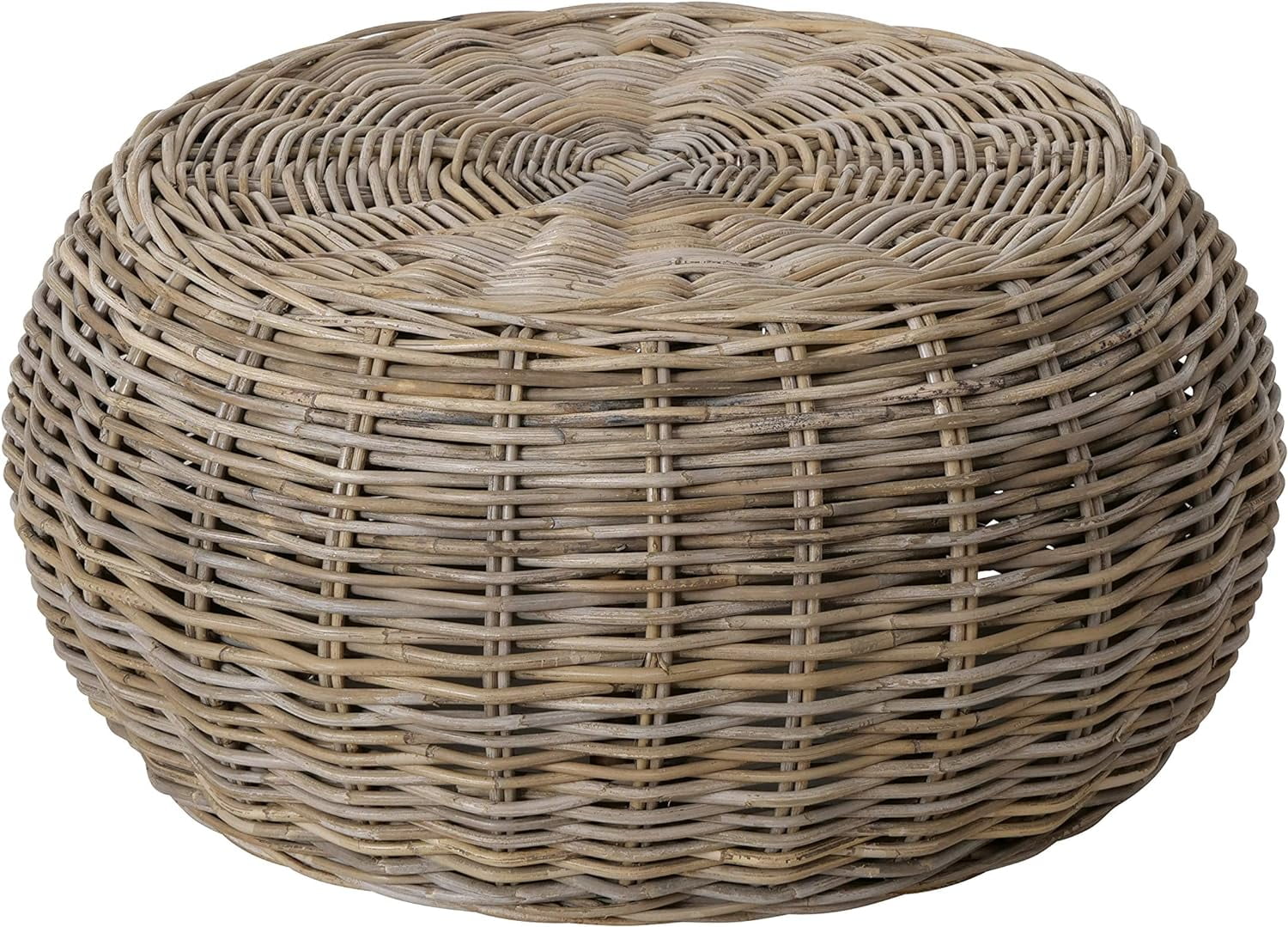 Hamptons Low Rise Rattan Coffee Table, Wicker Weave, Circular Bun, 28. ...