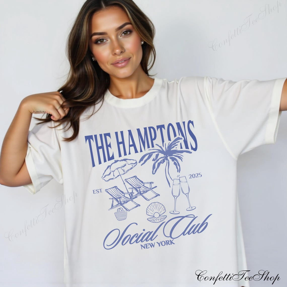 Hamptons Social Club Graphic T Shirt Coastal Bachelorette Theme ...