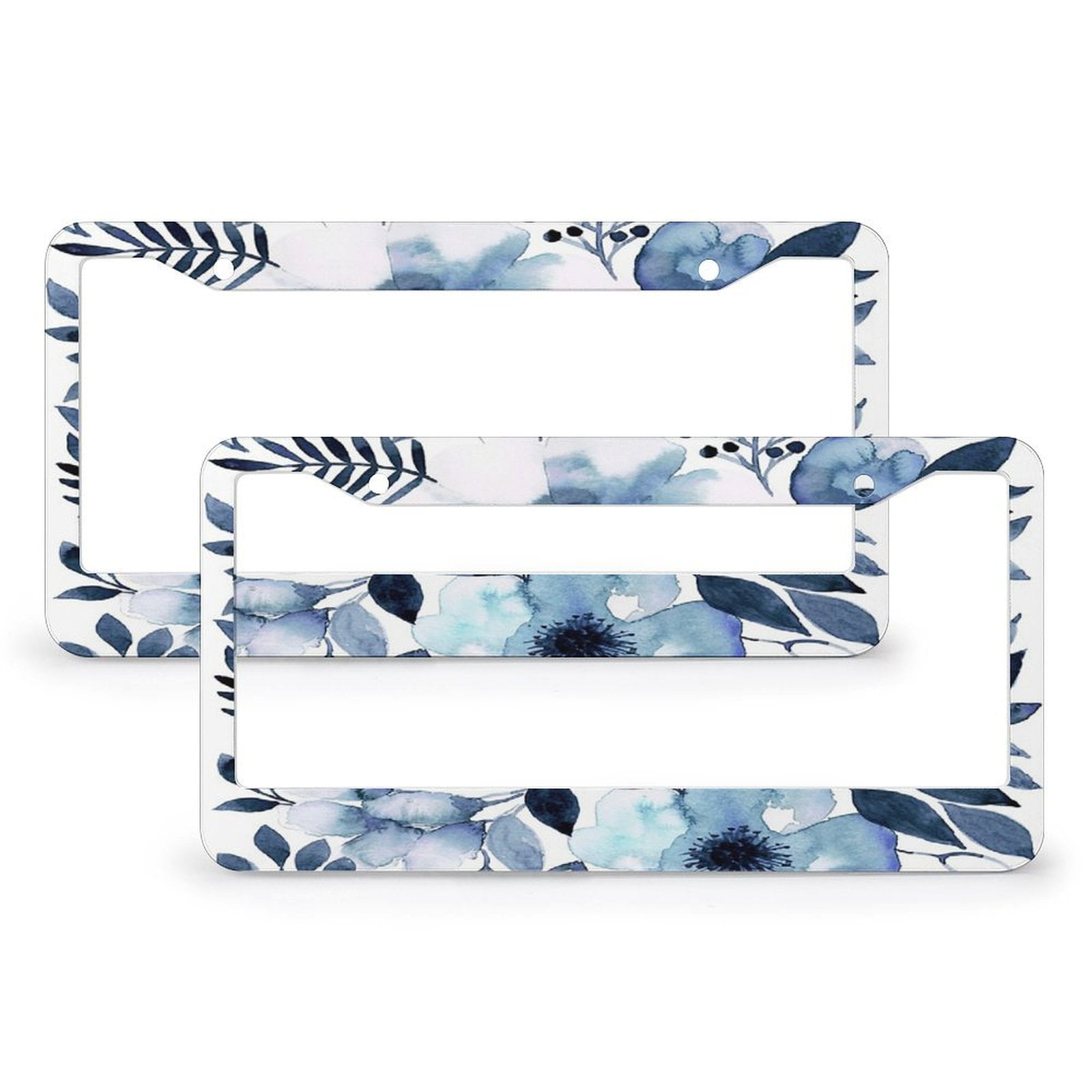 Hamptons Style Navy Blue Watercolour Floral Painting License Plate ...