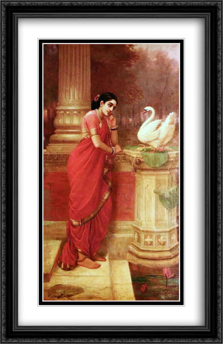 Hamsa Damayanti 2x Matted 26x40 Large Black Ornate Framed Art Print by ...