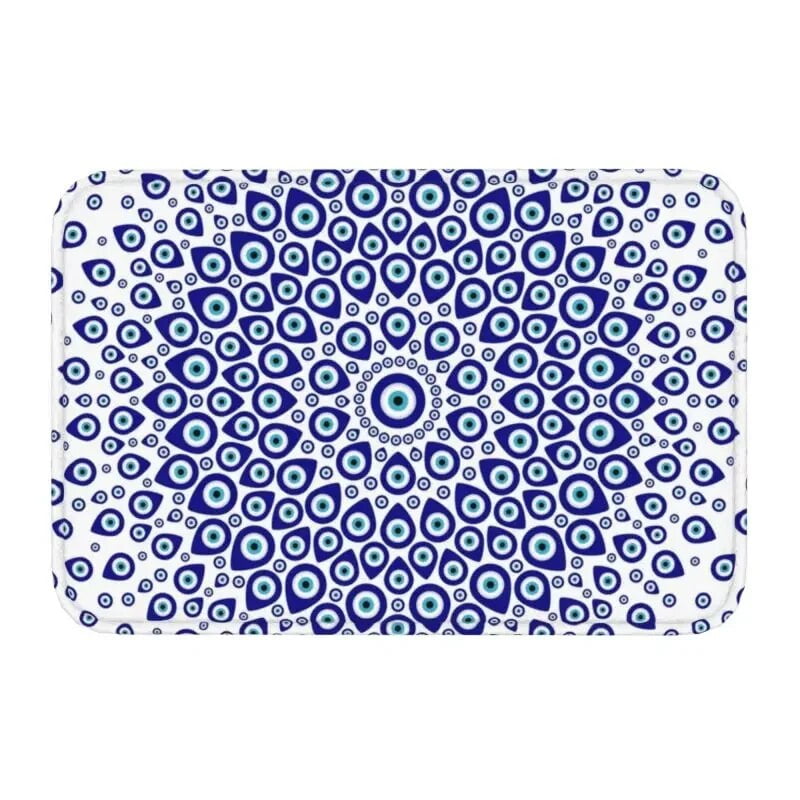 Hamsa Evil Eye Gold Foil Print Front Door Floor Entrance Mat Indoor ...