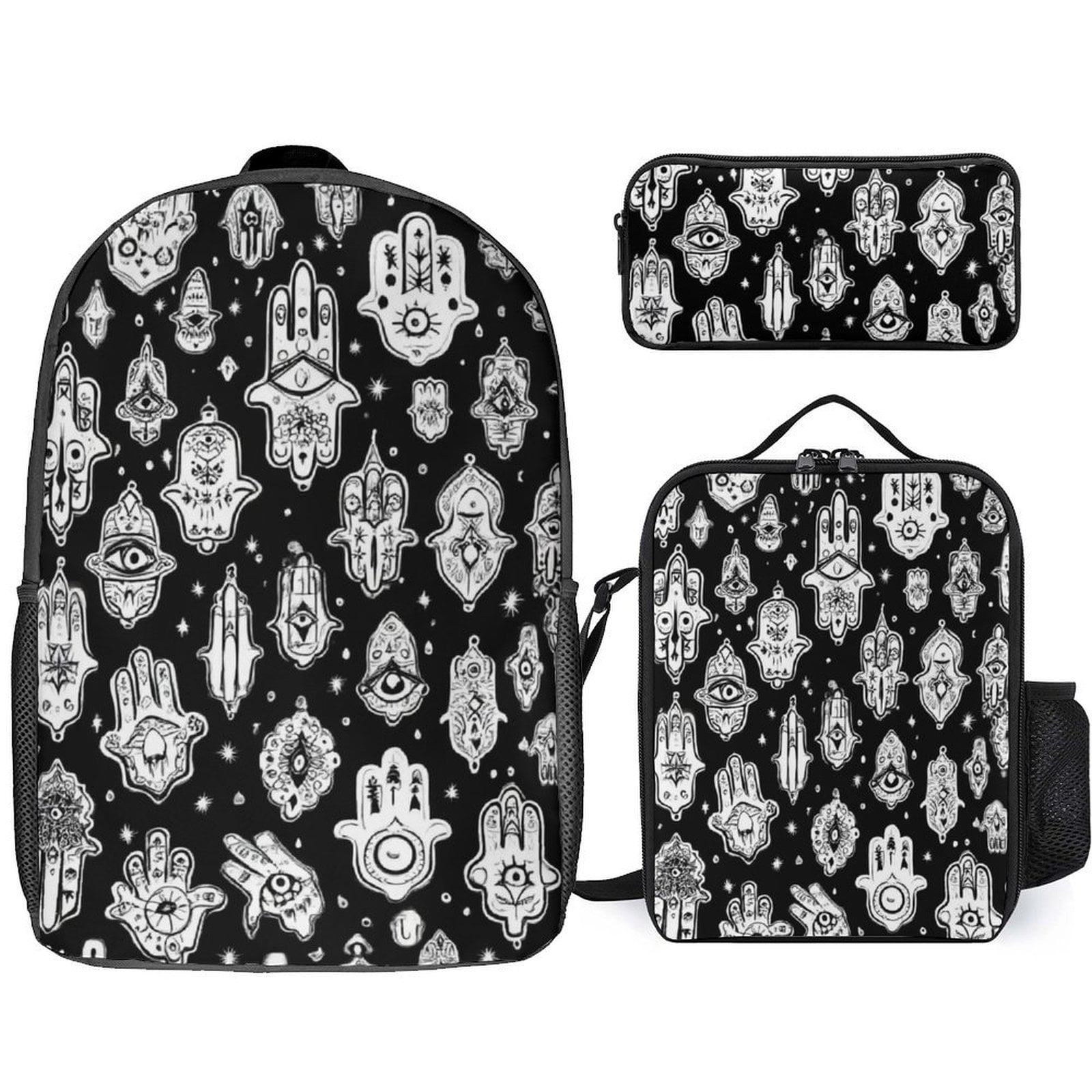 Hamsa Hand Amulet Pattern 3D Printed 3pcs/Set Bags Laptop Daypack ...