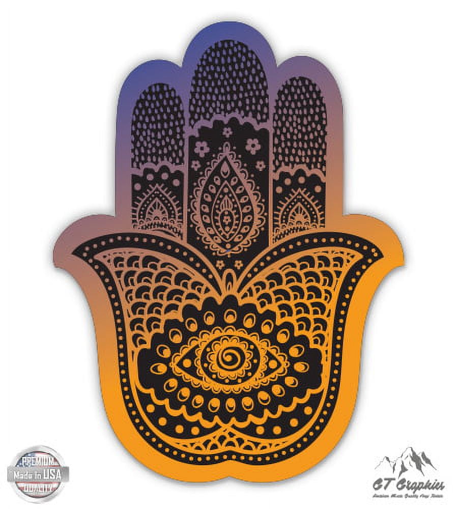 Hamsa Hand Beautiful Color - 12" Vinyl Sticker Waterproof Decal ...