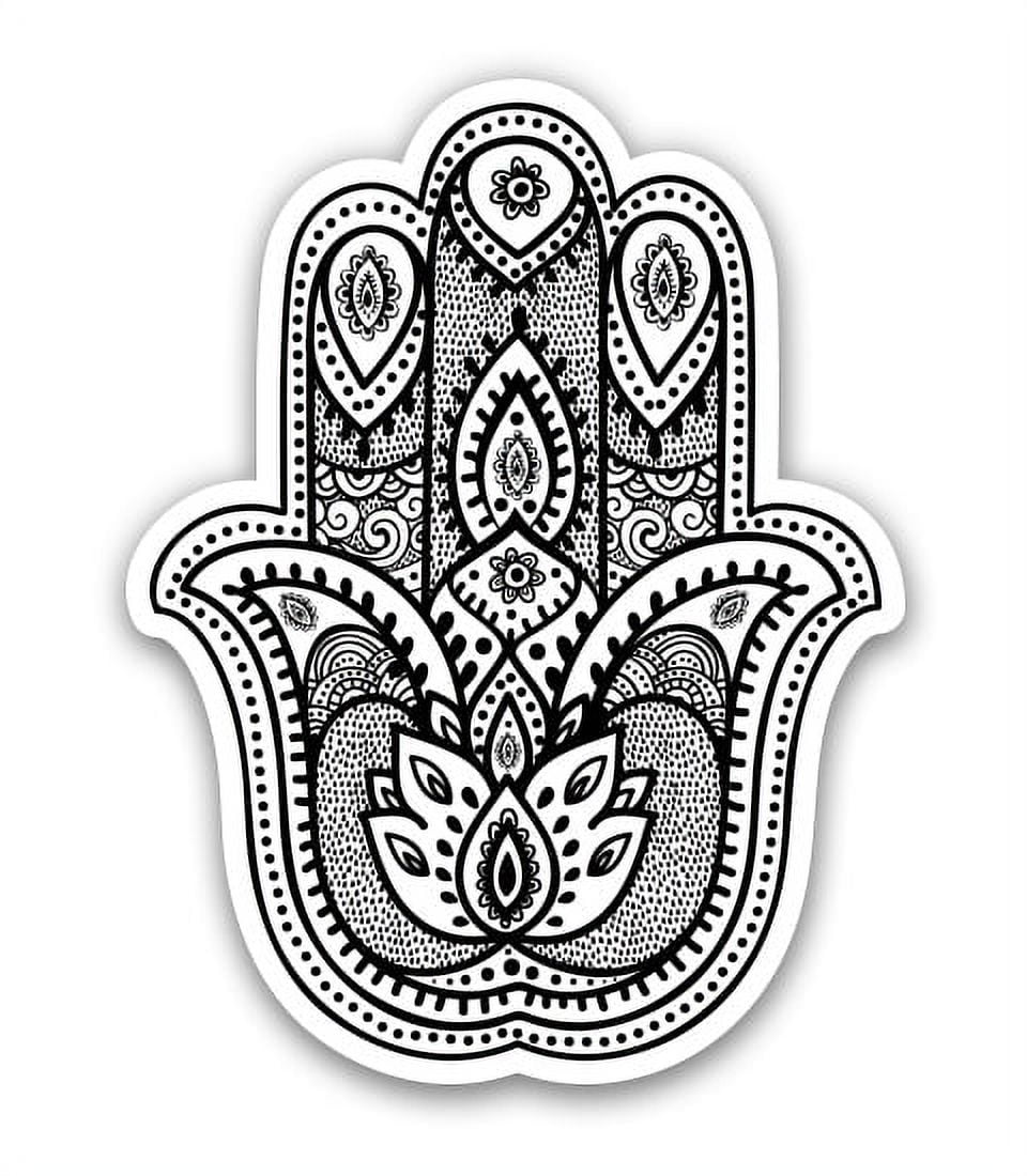 Hamsa Hand Black - 8" Vinyl Sticker - For Car Laptop I-Pad - Waterproof ...