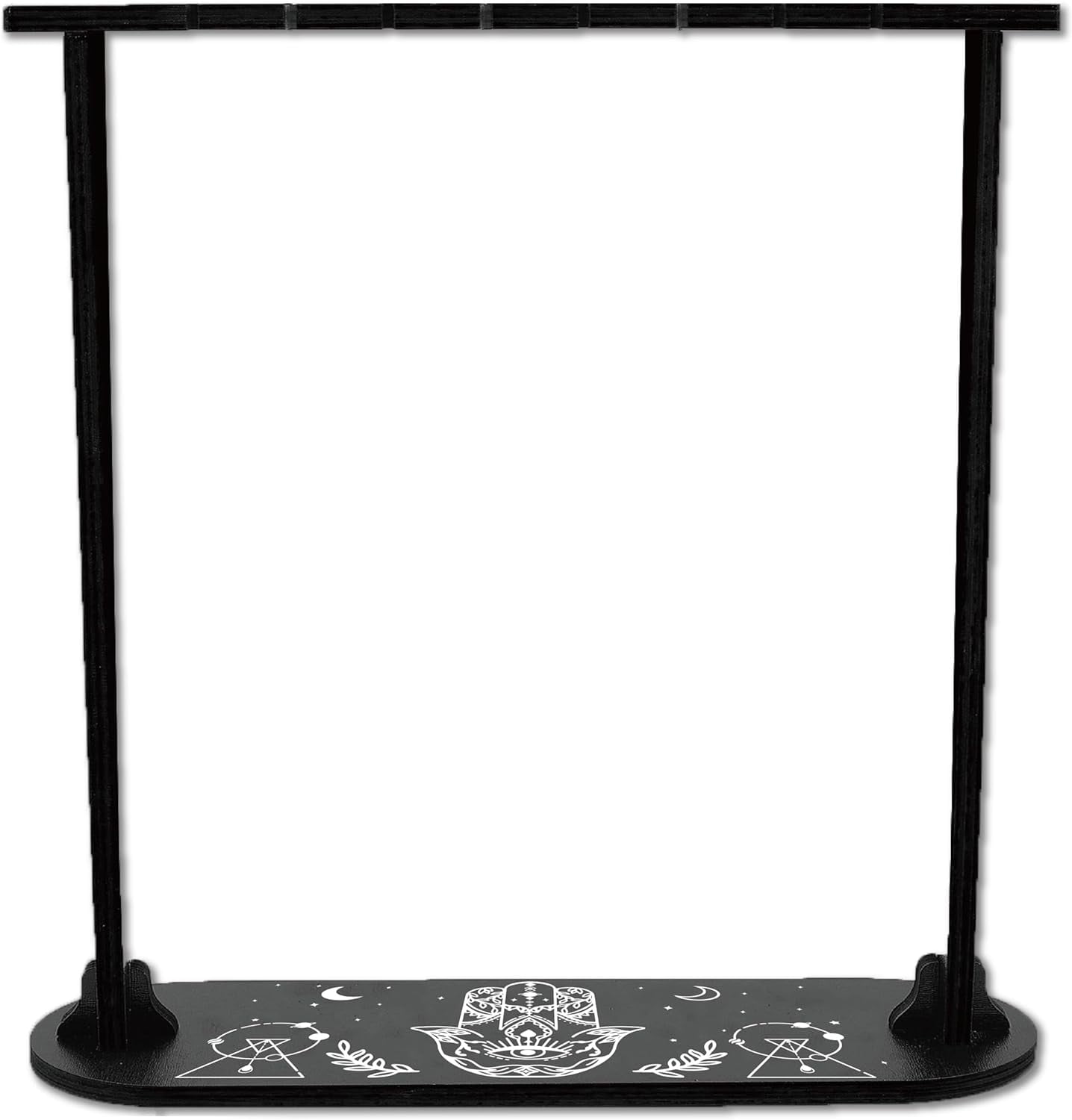 Hamsa Hand Black Crystal Display Holder Wooden Pendulum Display Stand ...