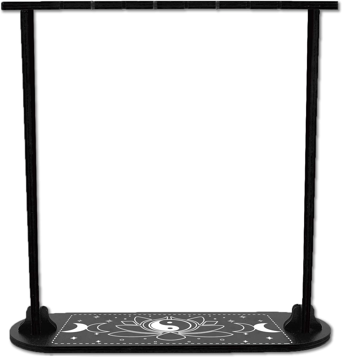 Hamsa Hand Black Crystal Display Holder Wooden Pendulum Display Stand ...