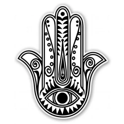 Hamsa Hand Black White Car Sticker Phone Decal Water Bottle Stickers ...