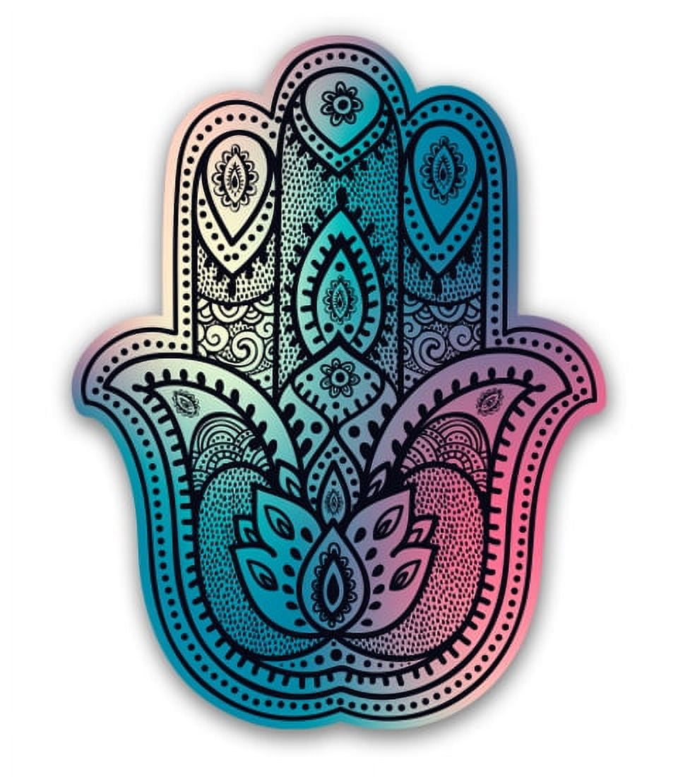 Hamsa Hand Colorful - 12" Vinyl Sticker Waterproof Decal - Walmart.com