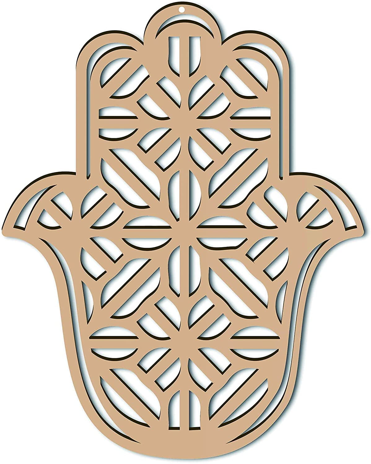 Hamsa Hand Wall Decor Wooden Wall Art Grid Sacred Geometry Laser Cut ...
