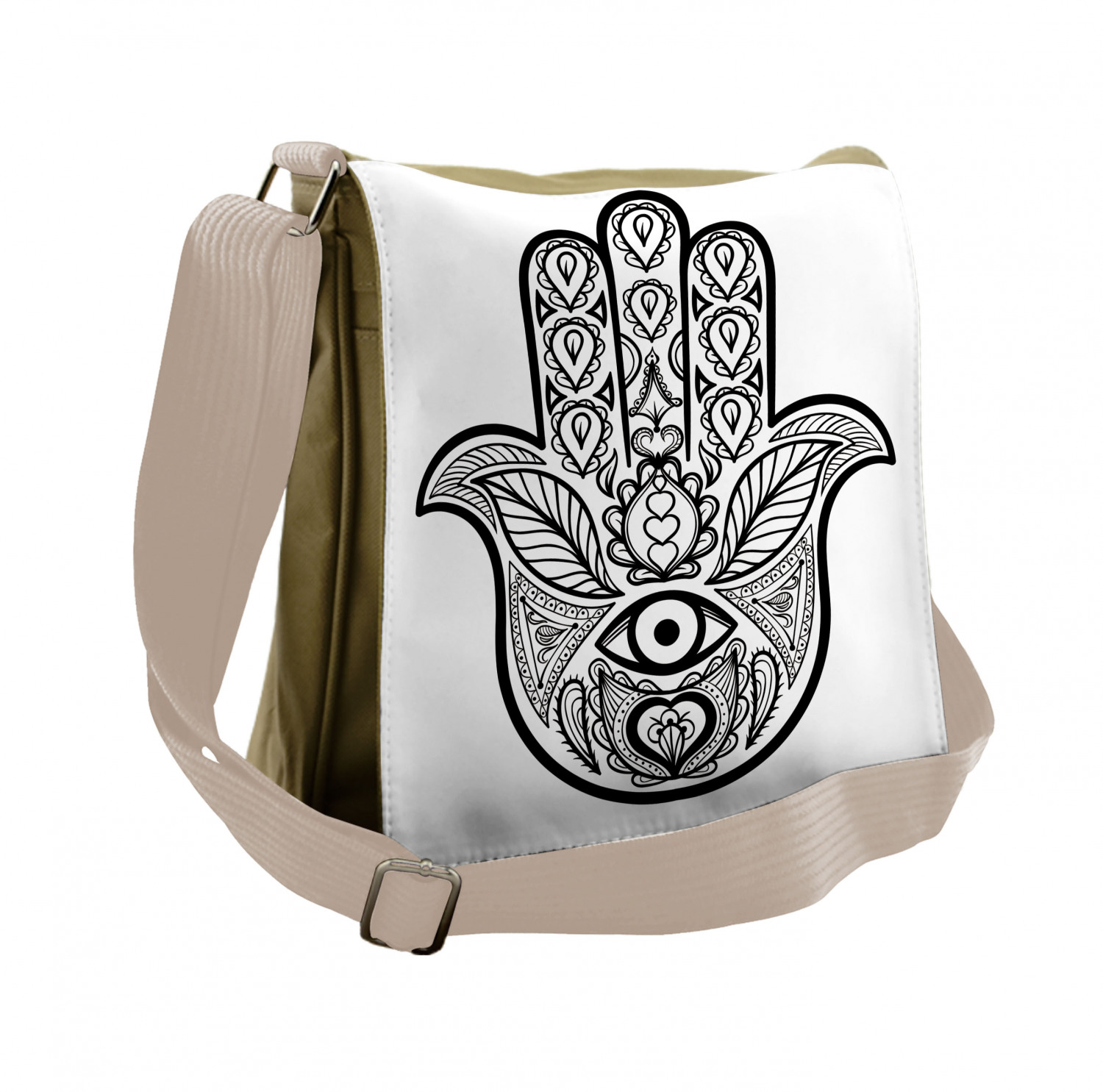 Hamsa Messenger Bag, Nature Tribal Boho Art, Unisex Cross-body, by ...