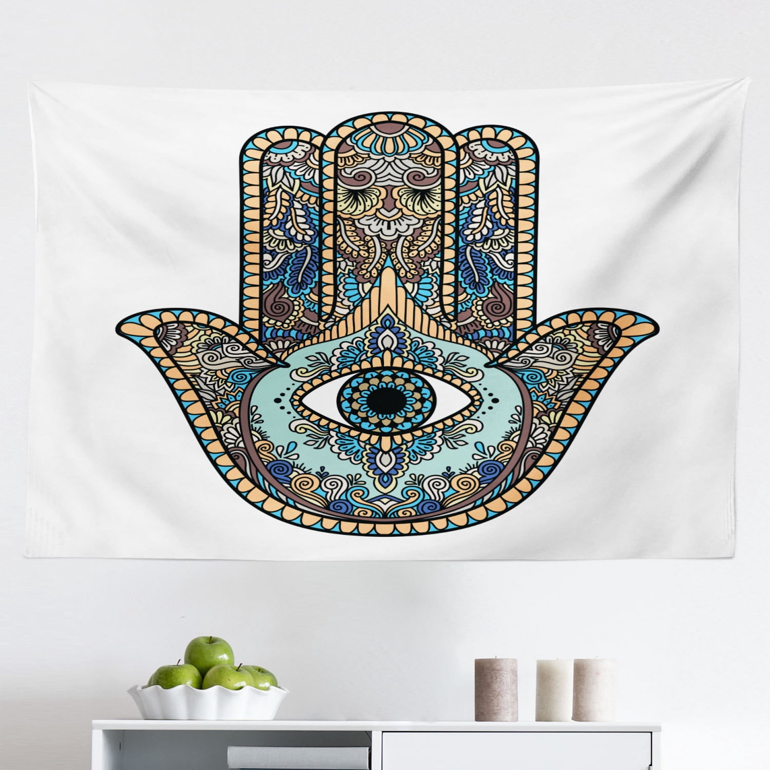 Hamsa Tapestry, Motifs from Cultures Middle Eastern Oriental Paisleys ...