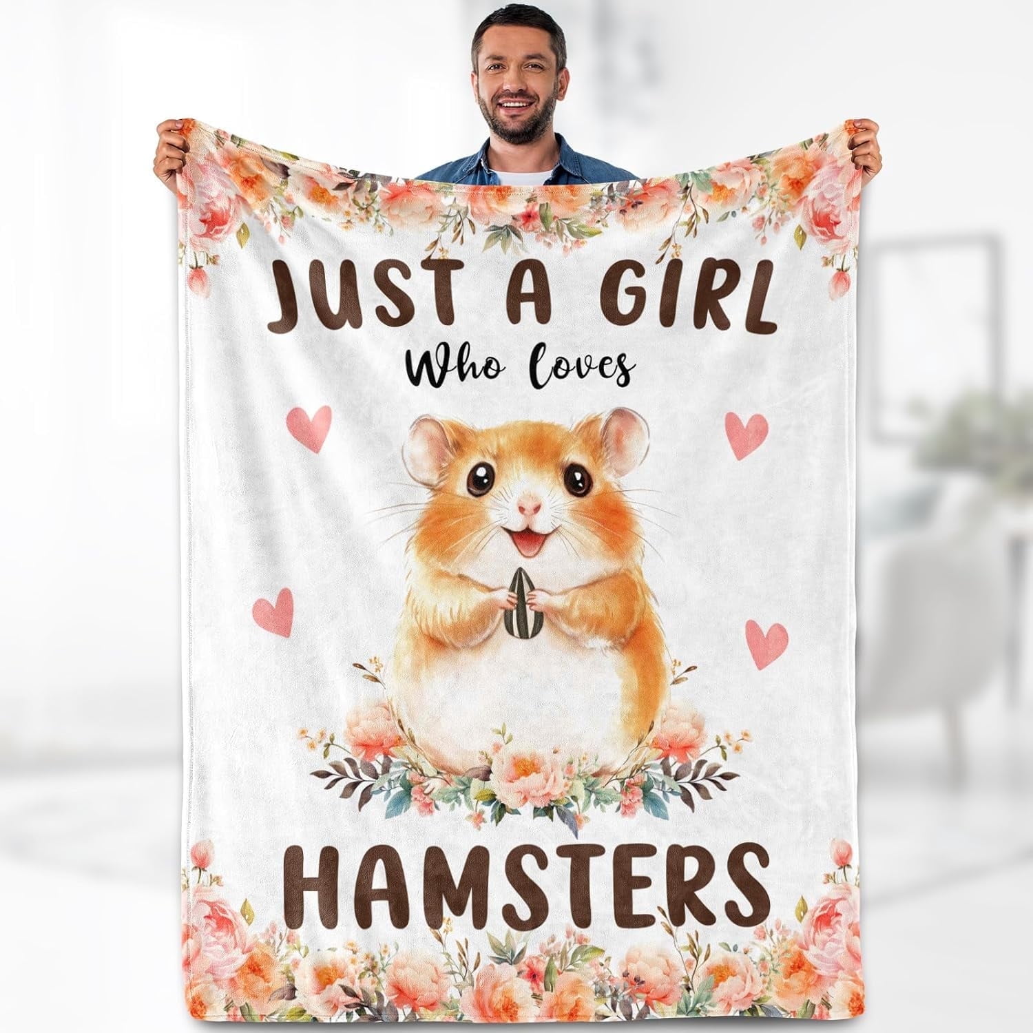 Hamster Blanket Gifts for Kids Woman - Just A Girl Who Loves Hamsters ...