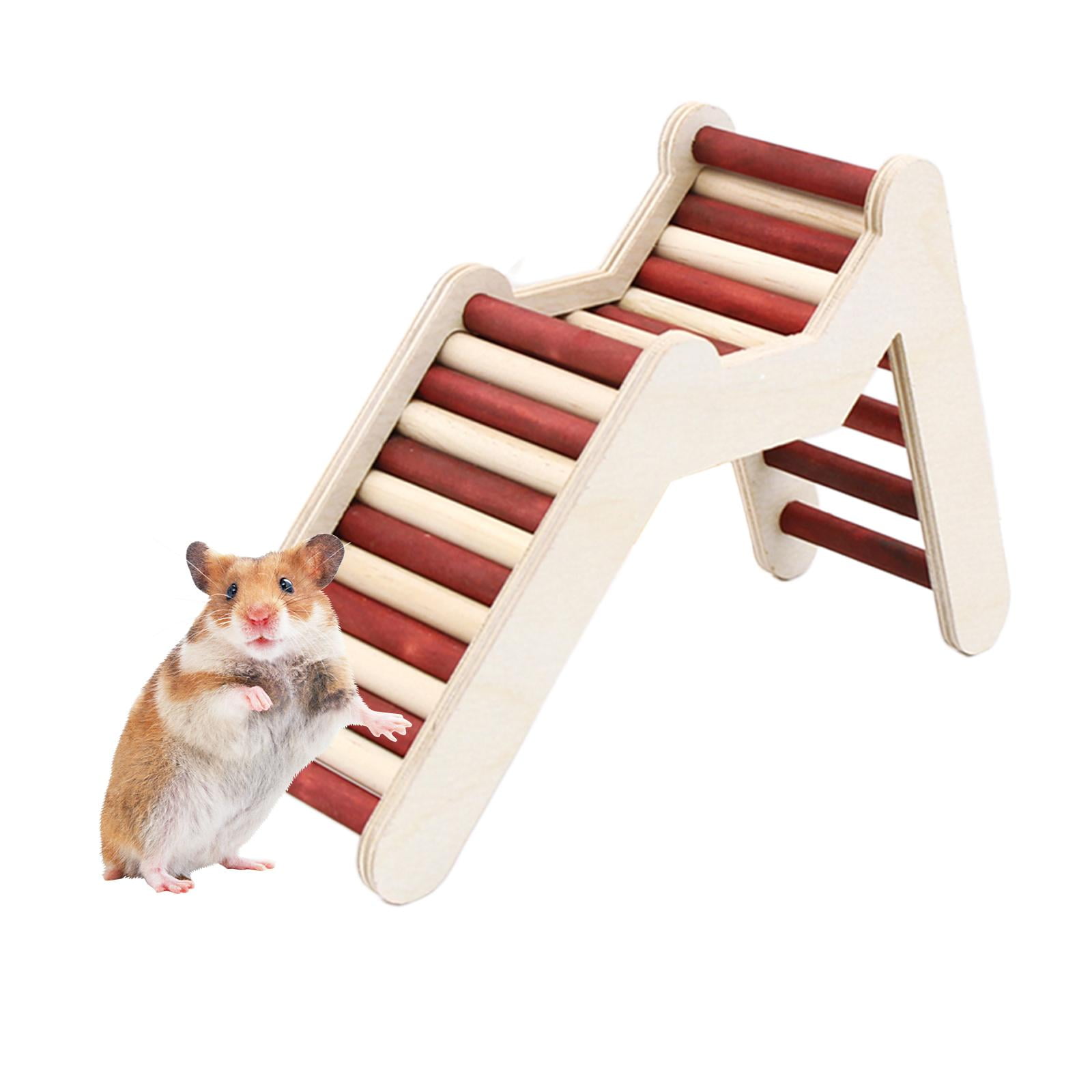 Hamster Bridge Ladder Rodents Natural Wooden Bridge Chew Toys Climbing ...