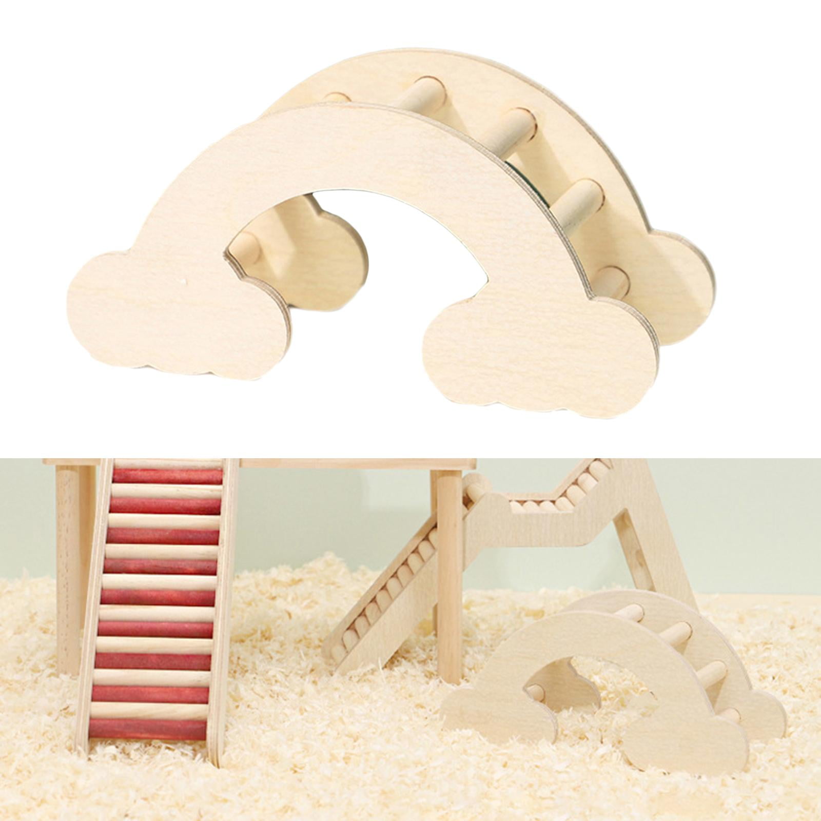 Hamster Bridge Ladder Rodents Natural Wooden Bridge Chew Toys Climbing ...