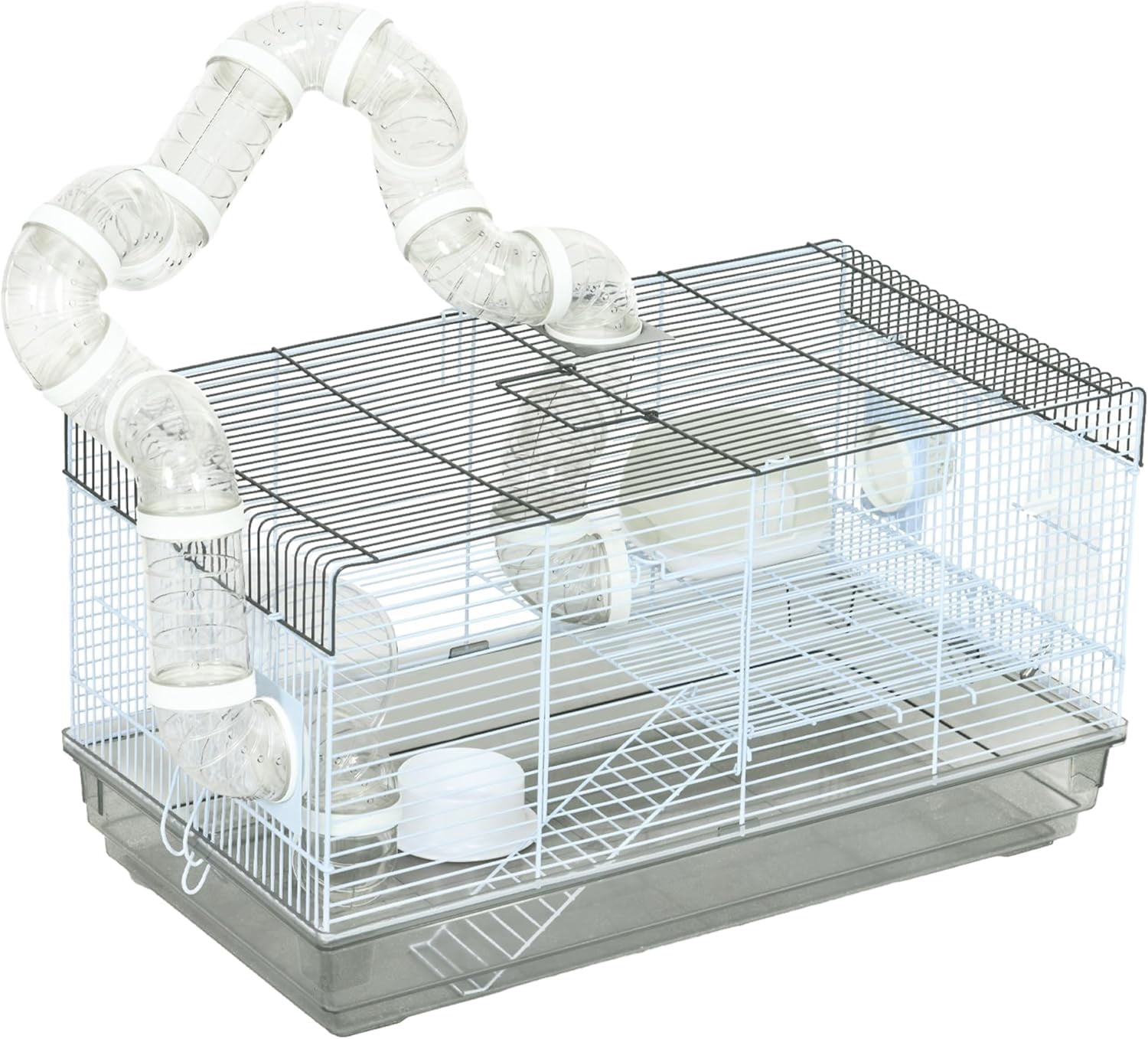 Hamster Cage, 2 Levels Gerbil Cage, Small Animal Cage for Dwarf Hamster ...