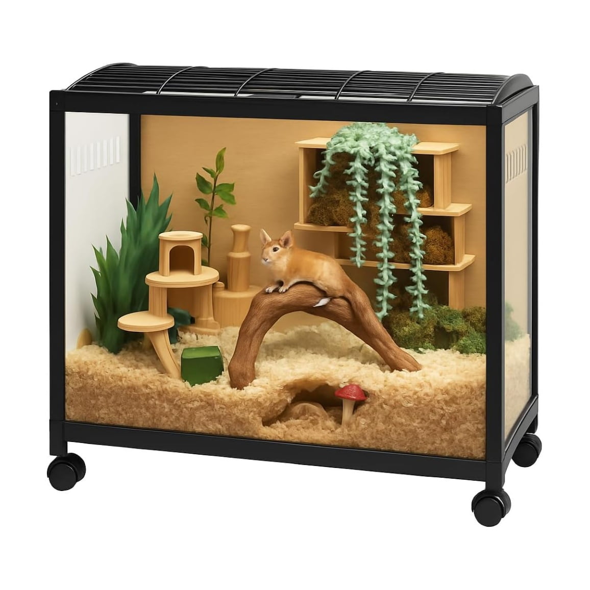 Hamster Cage,360° Viewing Transparent Hamster Habitats with Universal ...